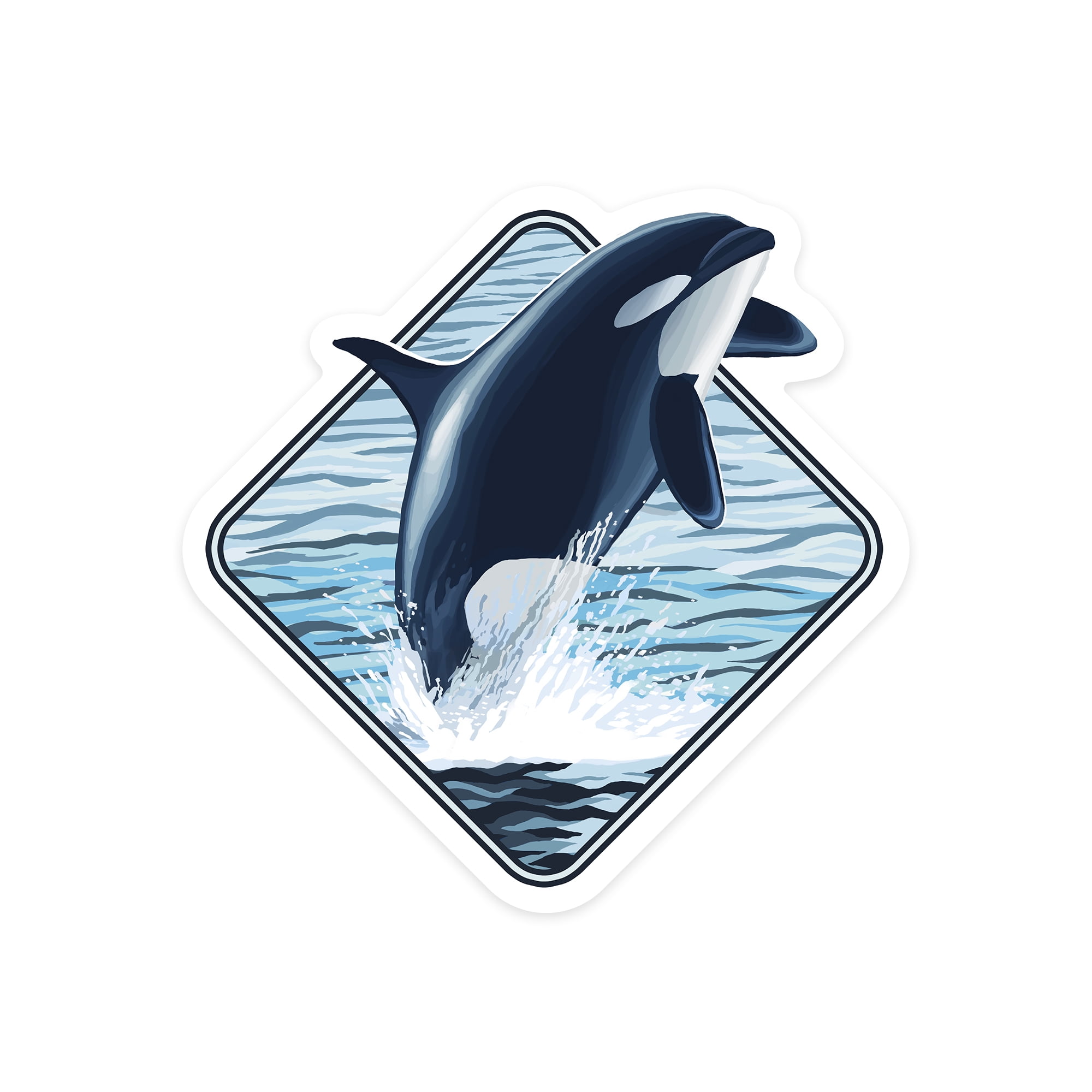 Die Cut Sticker Orca Whale Jumping, Contour Vinyl Sticker 3 to 6 inches ...