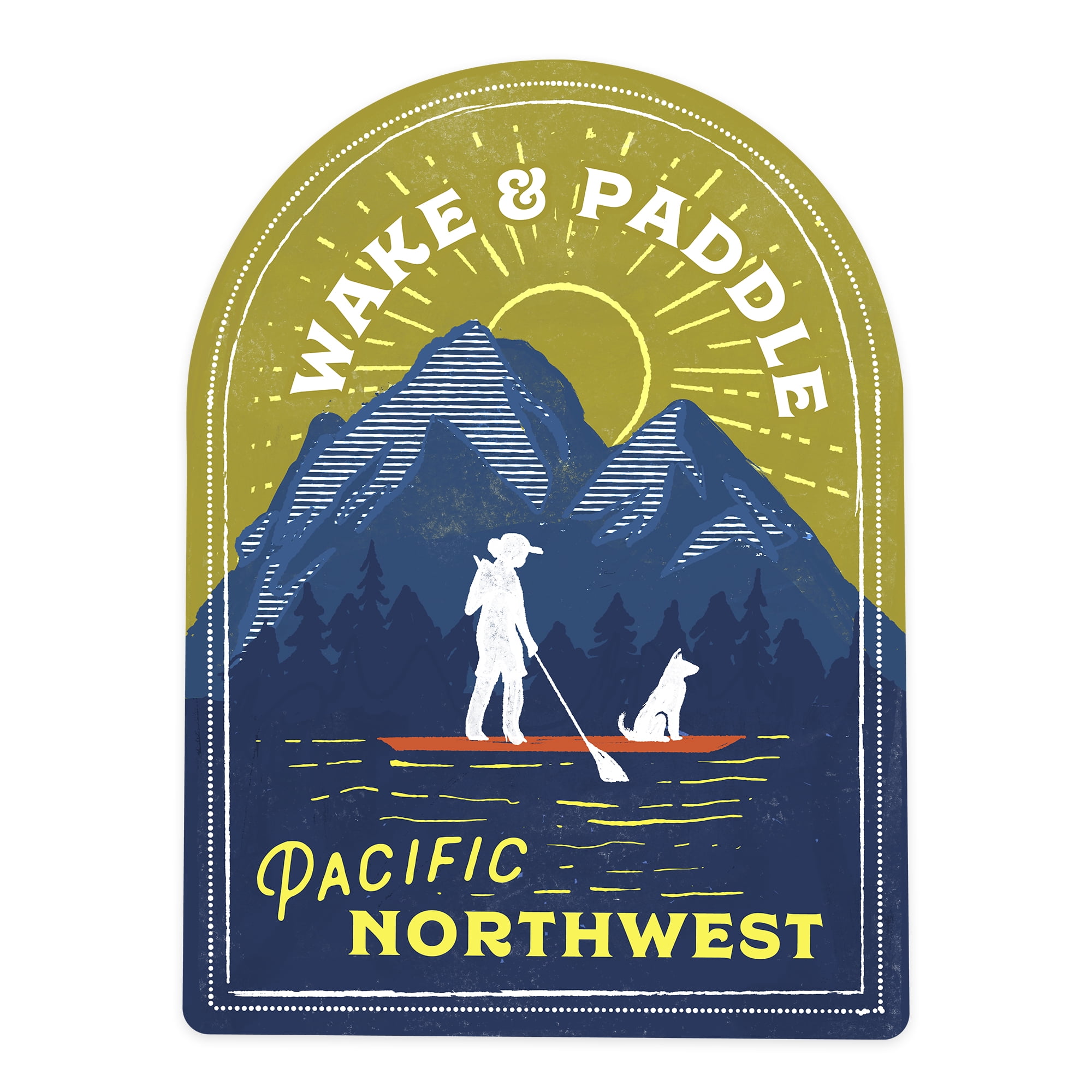 Die Cut Sticker Pacific Northwest, Lake Life Series, Wake and Paddle ...