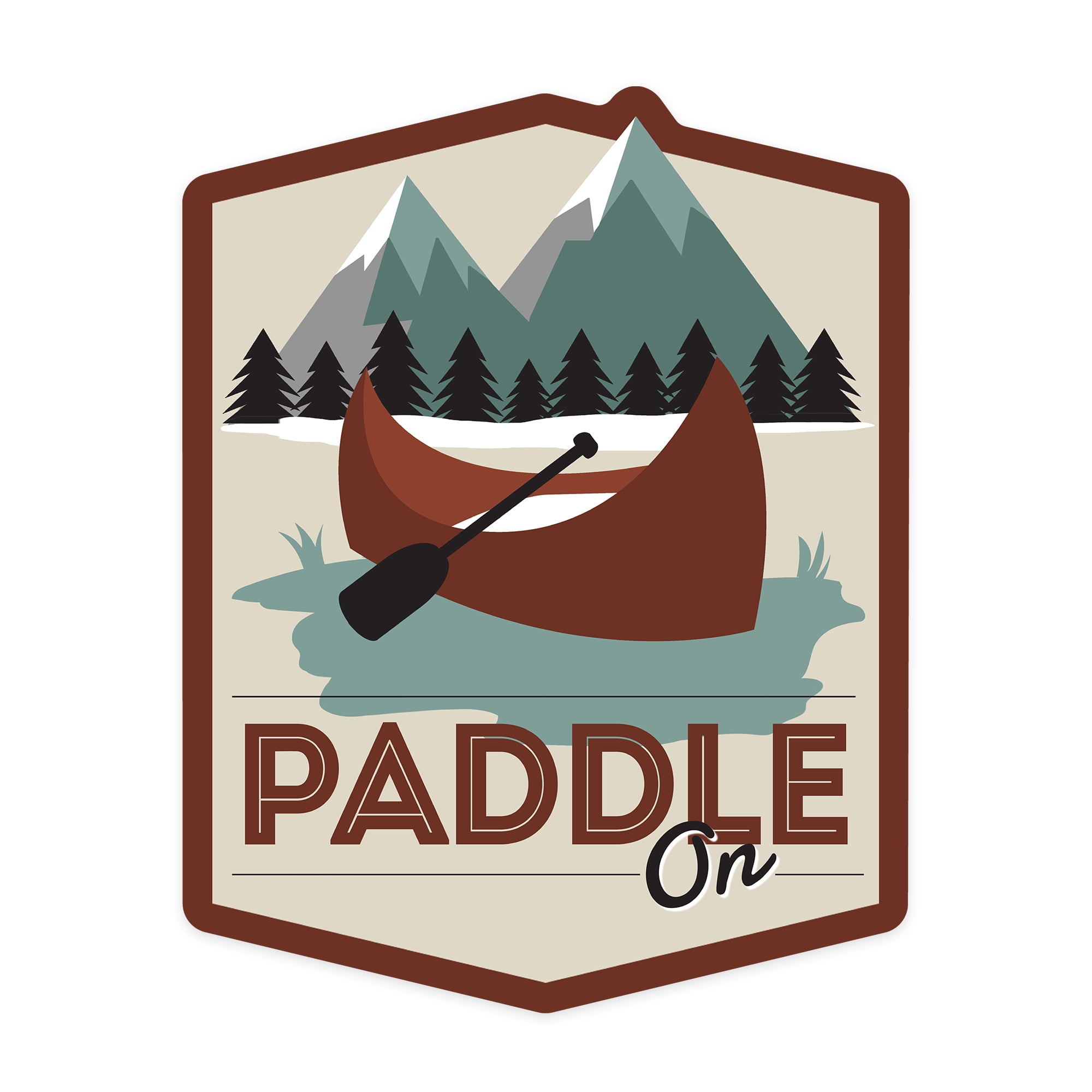 Die Cut Sticker Paddle On, Canoe, Vector, Contour Vinyl Sticker 3 to 6 ...