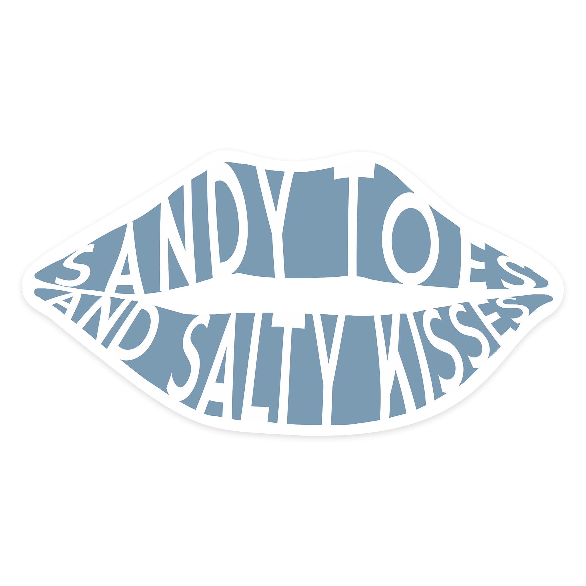 Die Cut Sticker Sandy Toes and Salty Kisses, Simply Said, Blue, Contour ...