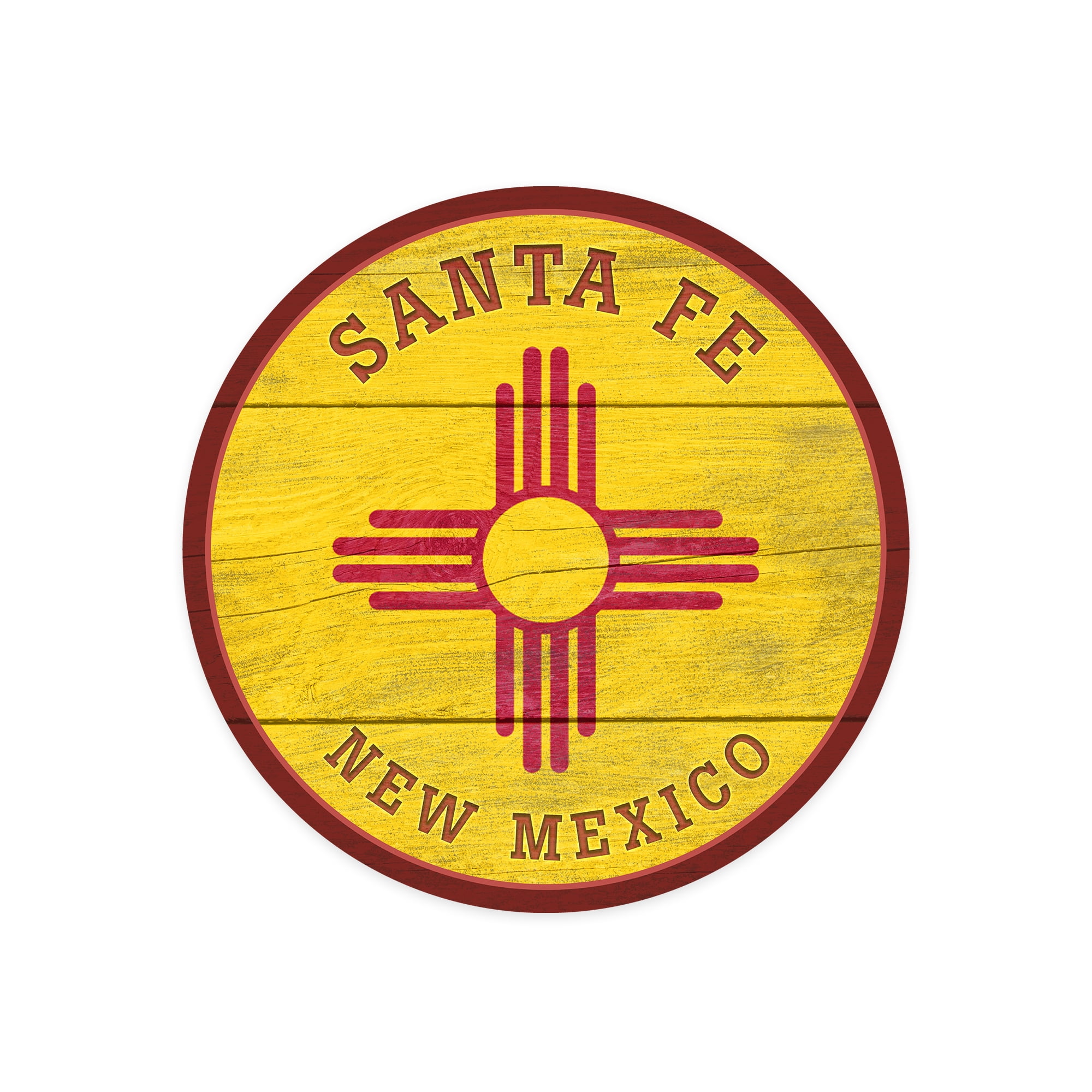 Die Cut Sticker Santa Fe, New Mexico, Rustic New Mexico State Flag ...