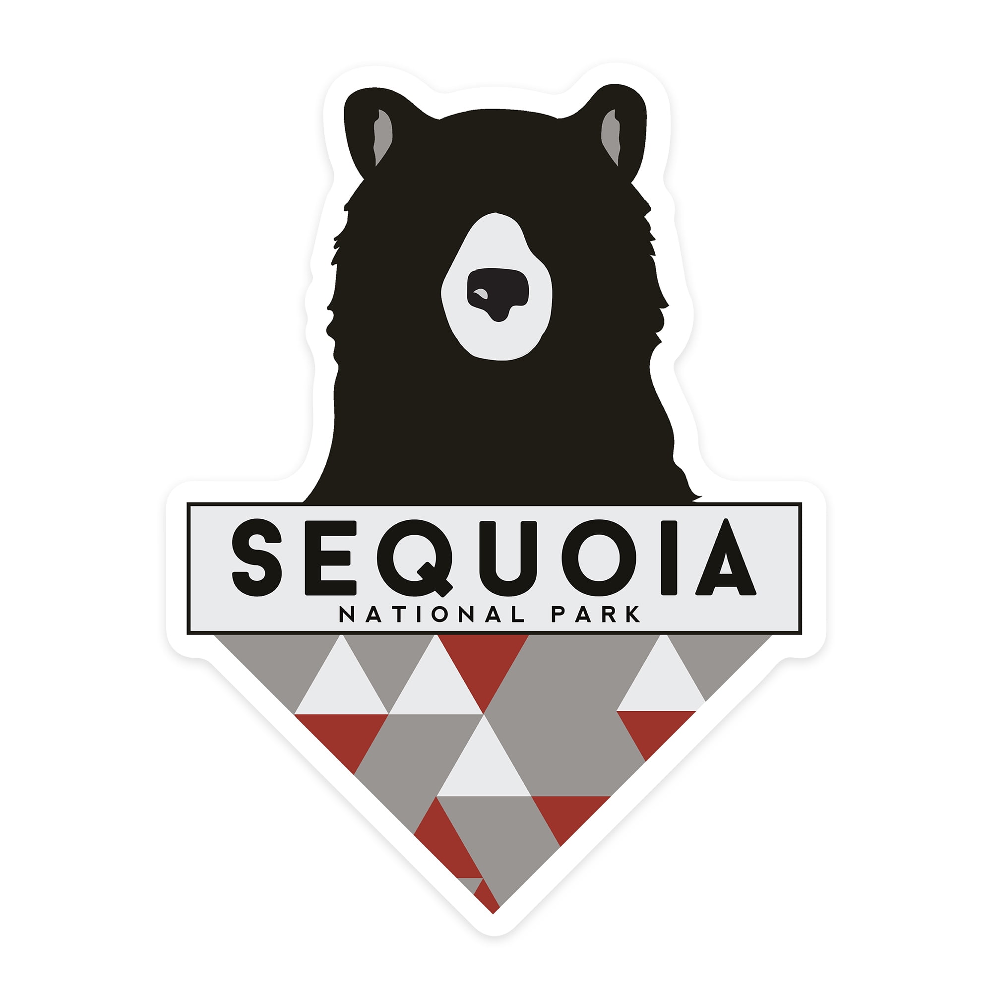Die Cut Sticker Sequoia National Park, Bear and Triangles, Contour ...