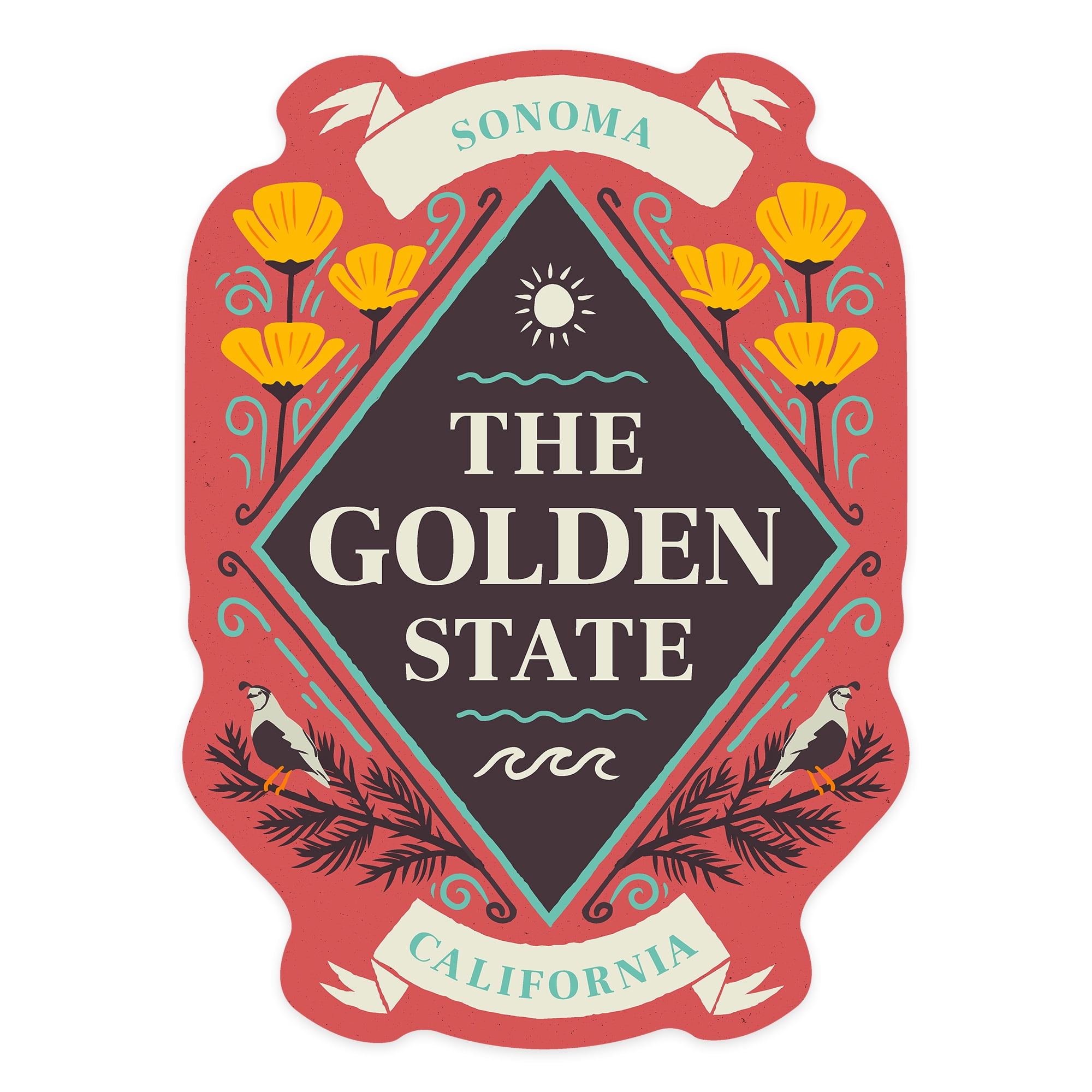 Die Cut Sticker Sonoma, California, State Motto Crest, State Series ...