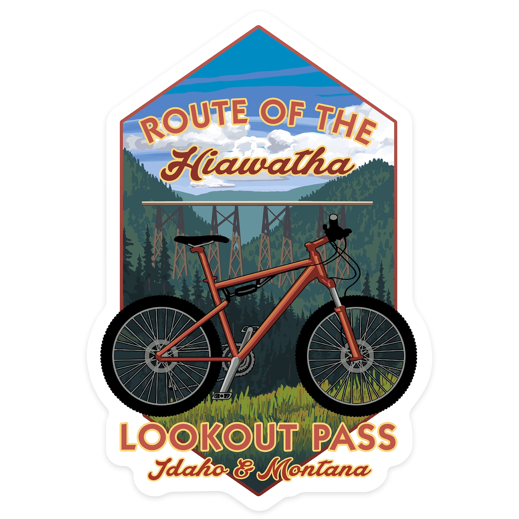 Die Cut Sticker St. Regis, Montana, Route of the Hiawatha, Mountain ...