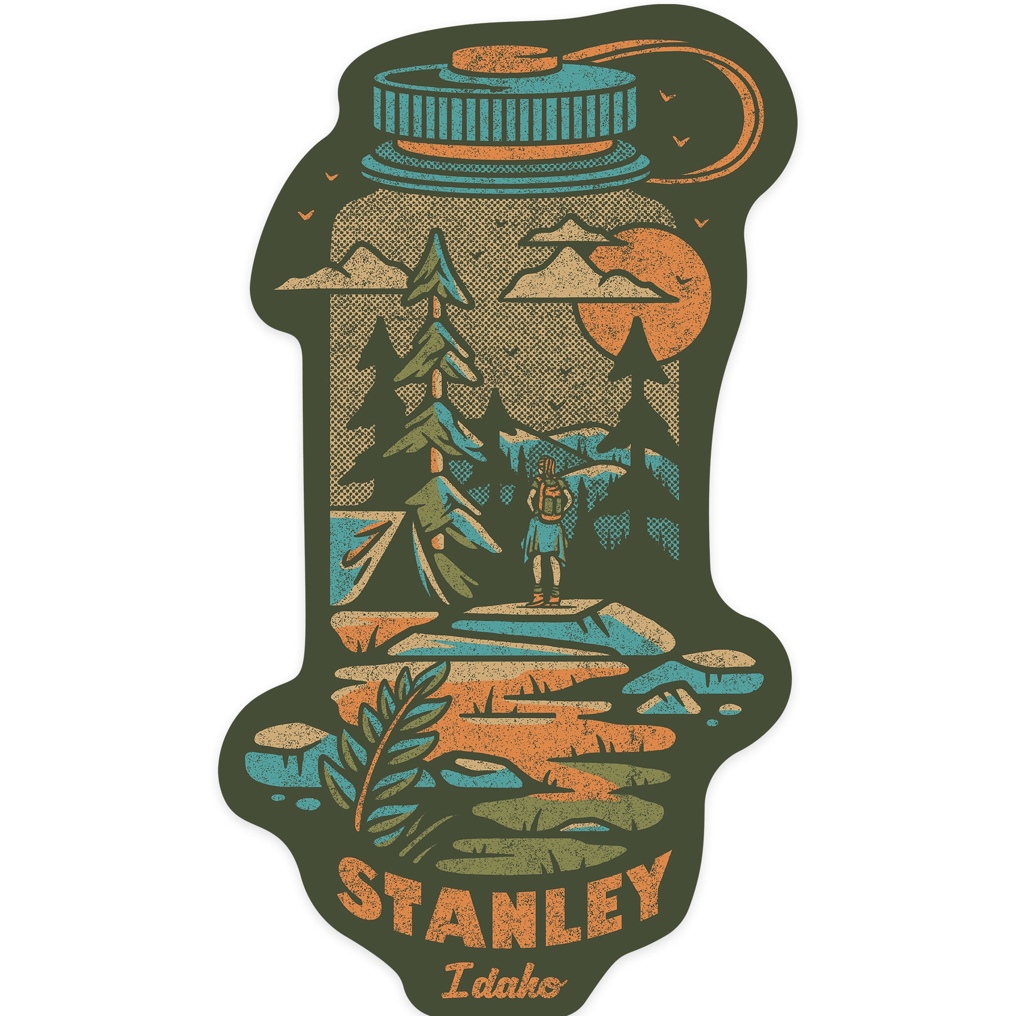 Die Cut Sticker Stanley, Idaho, Water Bottle, Distressed Vector ...