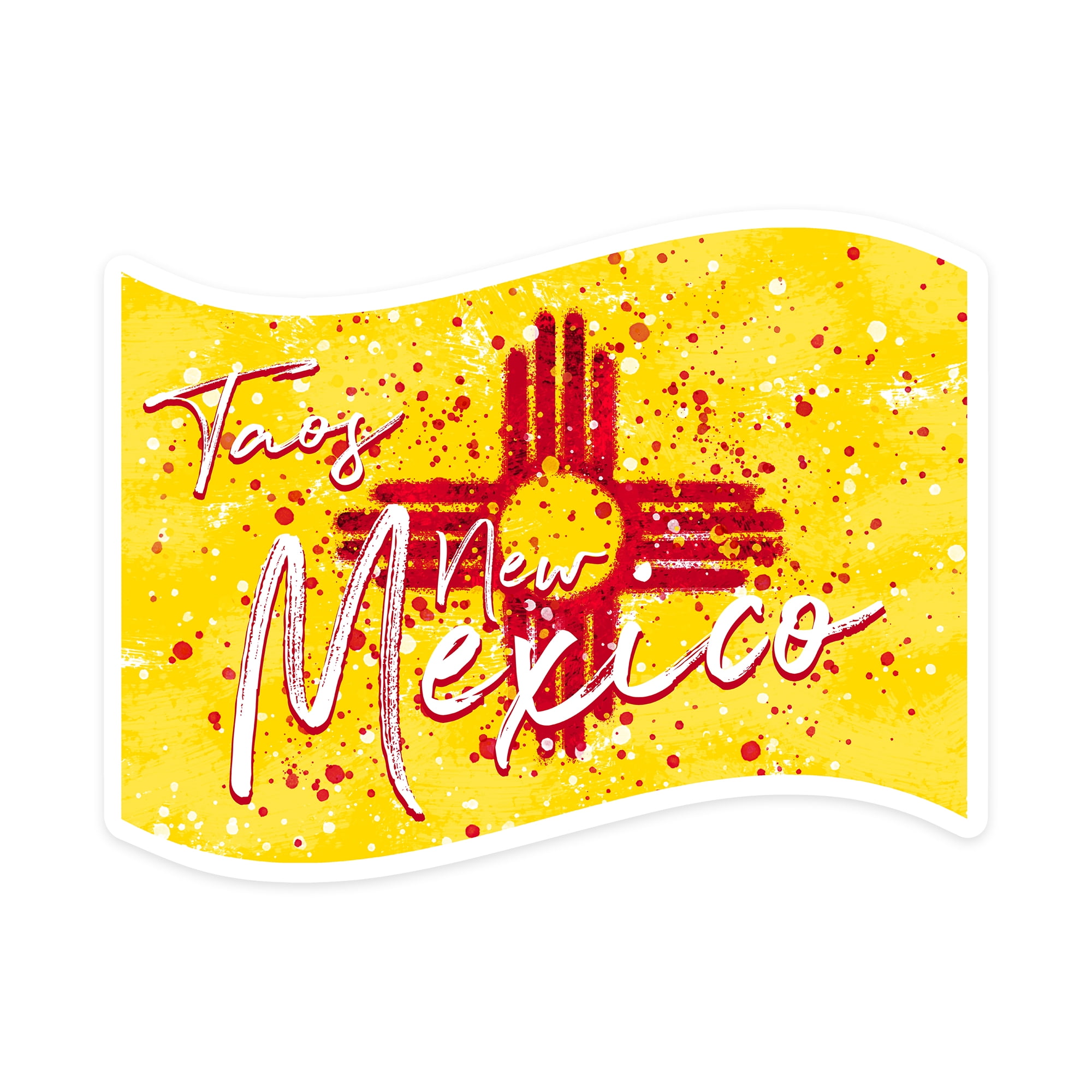 Die Cut Sticker Taos, New Mexico, State Flag, Abstract Watercolor ...