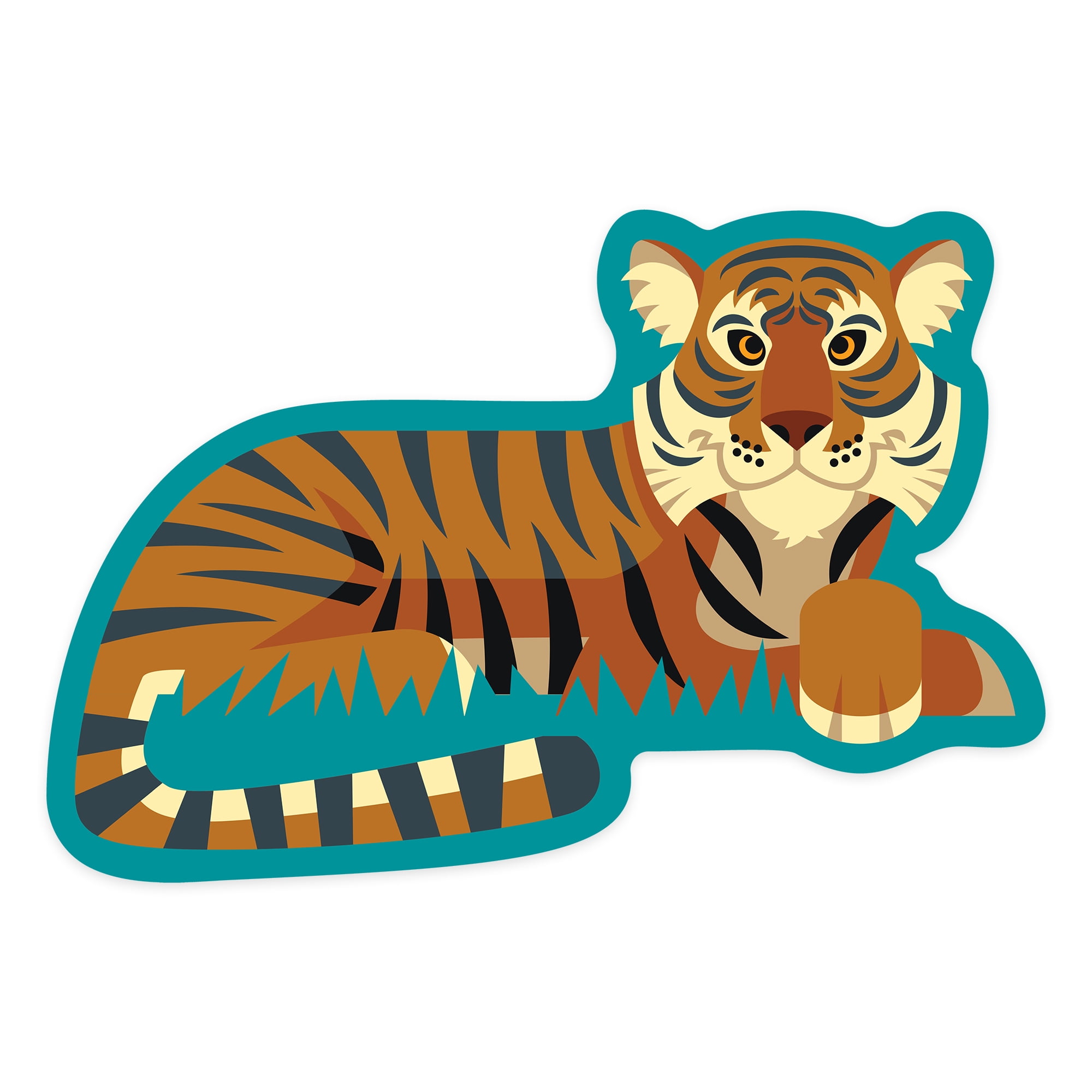 Die Cut Sticker Tiger, Geometric, Contour Vinyl Sticker 1 to 3 inches ...