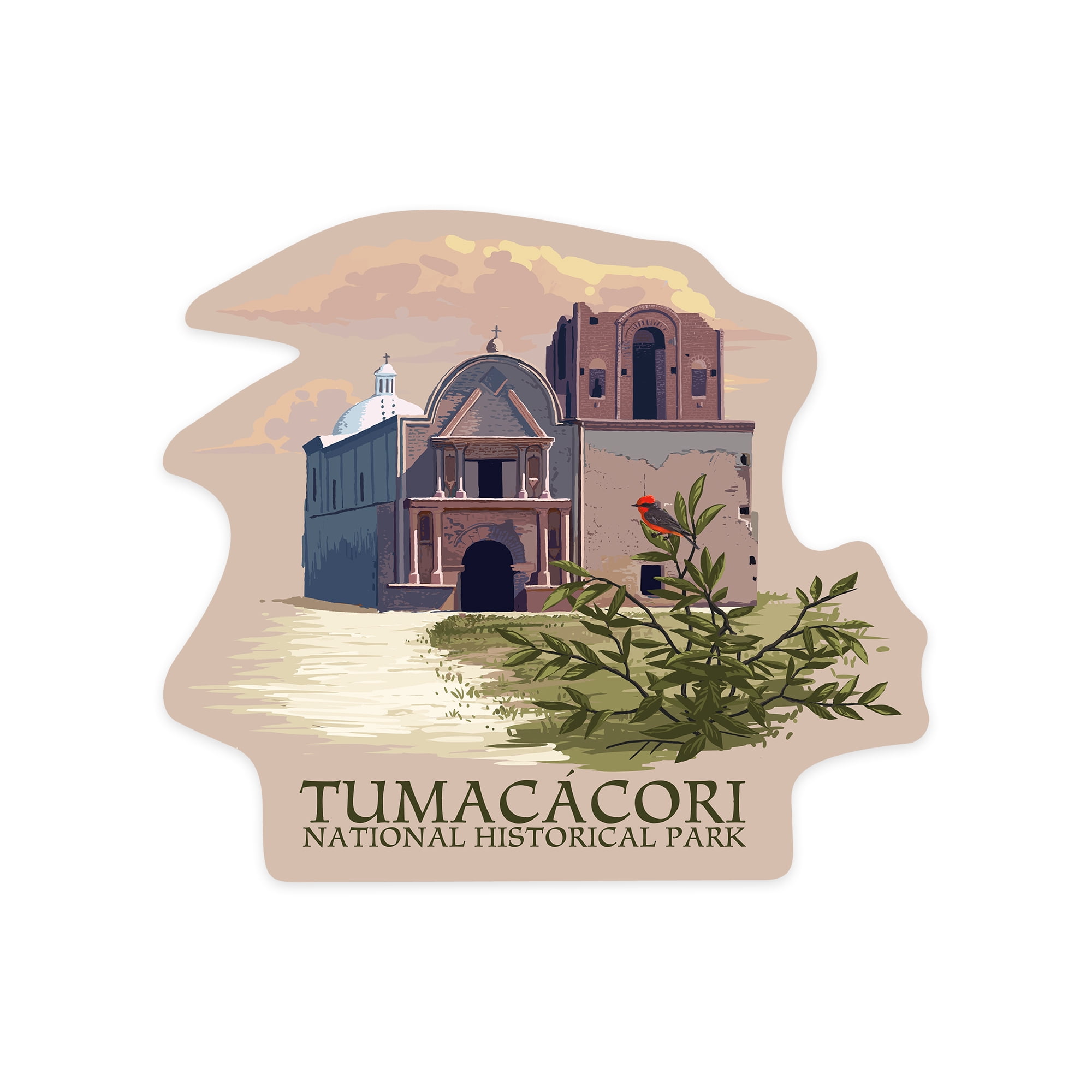 Die Cut Sticker Tumacacori National Historical Park, Arizona, Contour ...