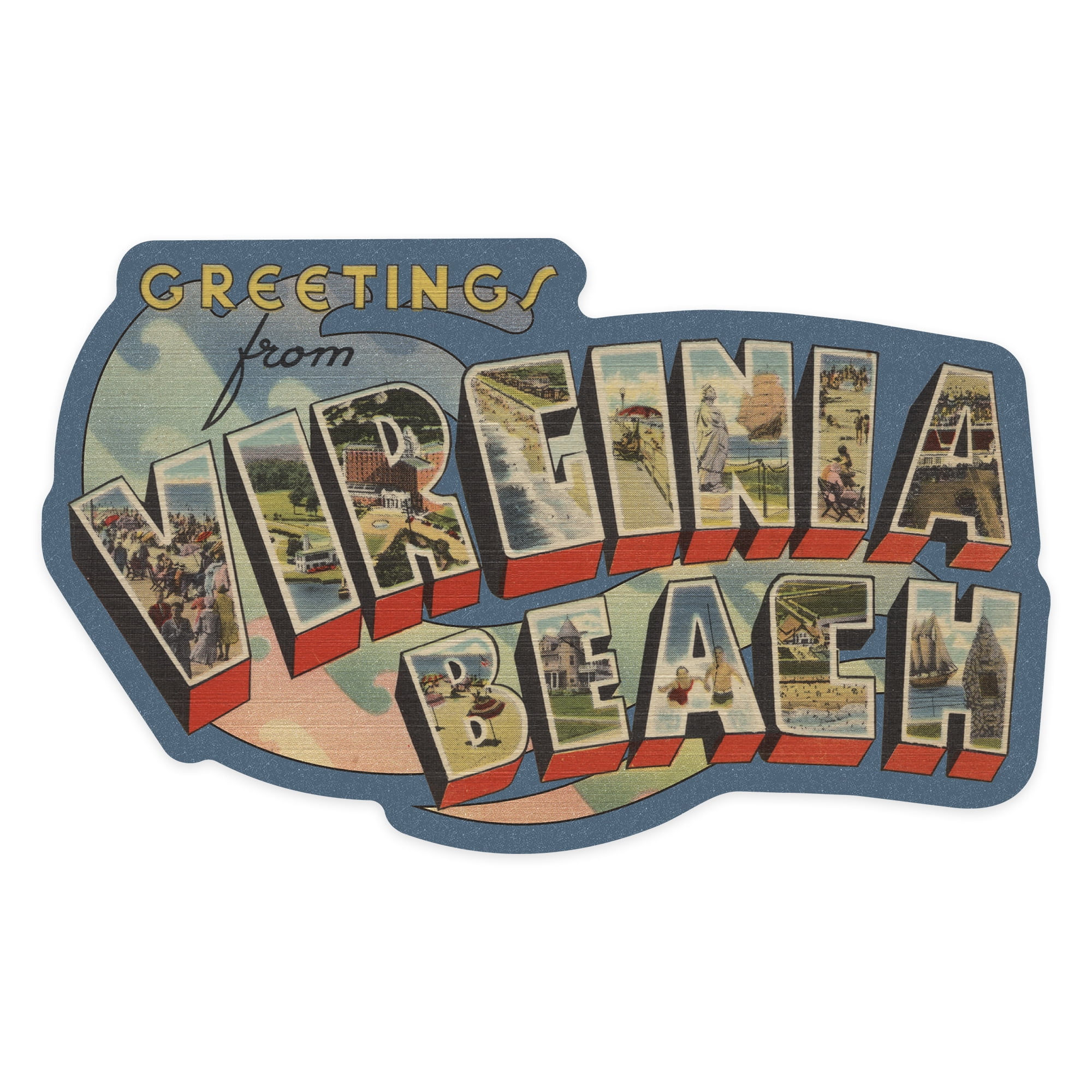 Die Cut Sticker Virginia Beach, Virginia, Big Letter Scene, Halftone ...