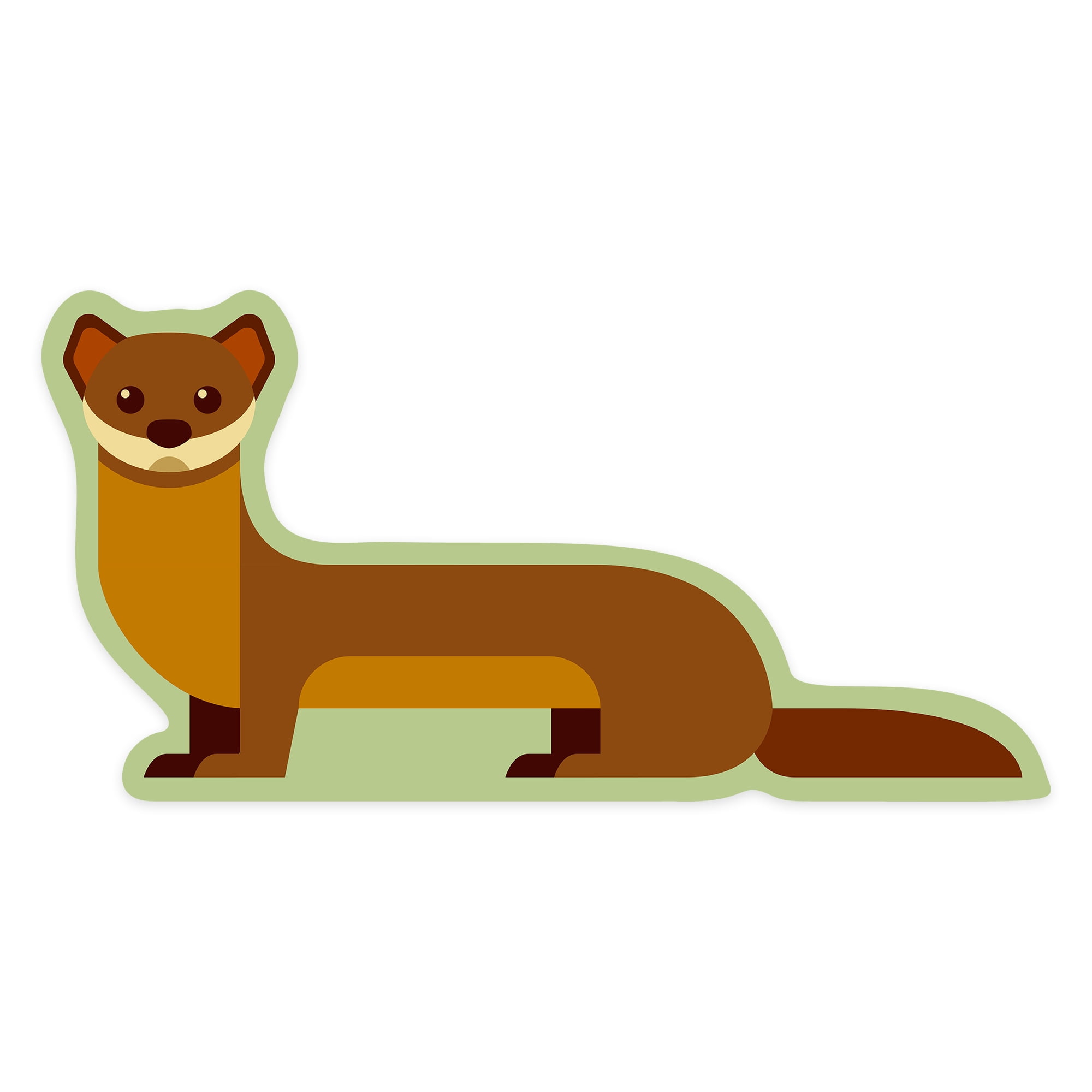 Die Cut Sticker Weasel, Geometric, Contour Vinyl Sticker 1 to 3 inches ...