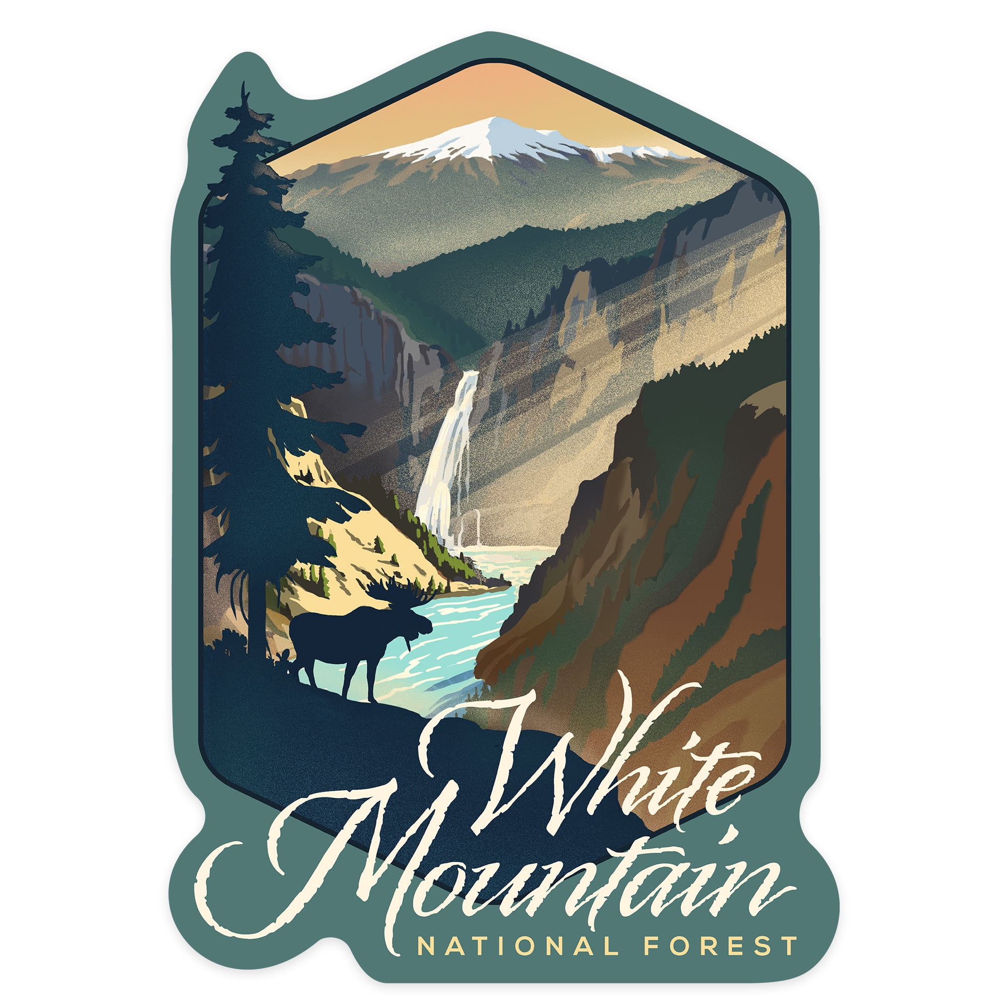 Die Cut Sticker White Mountain National Forest, New Hampshire ...
