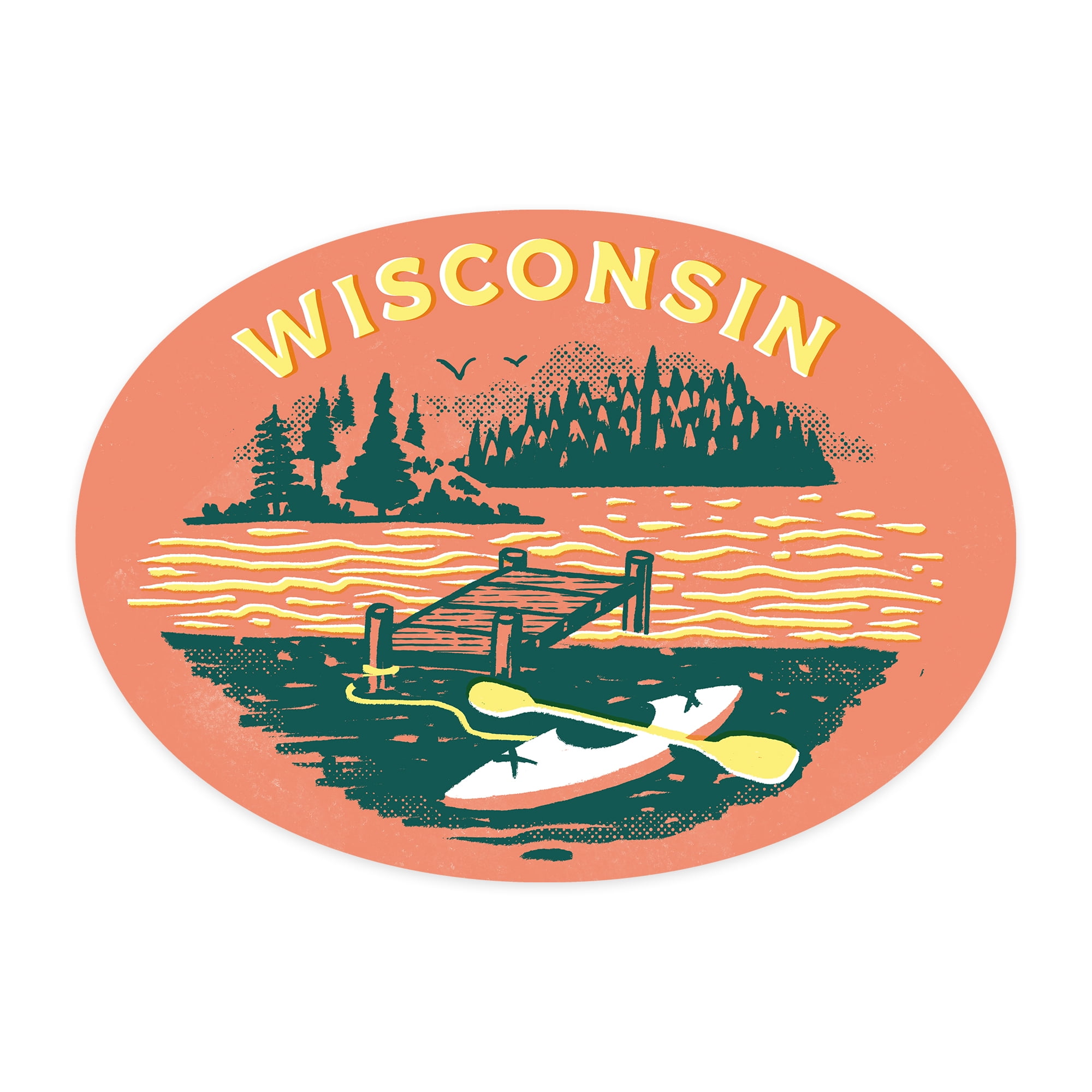 Die Cut Sticker Wisconsin Lake Life Contour Vinyl Sticker 3 to 6 inches ...