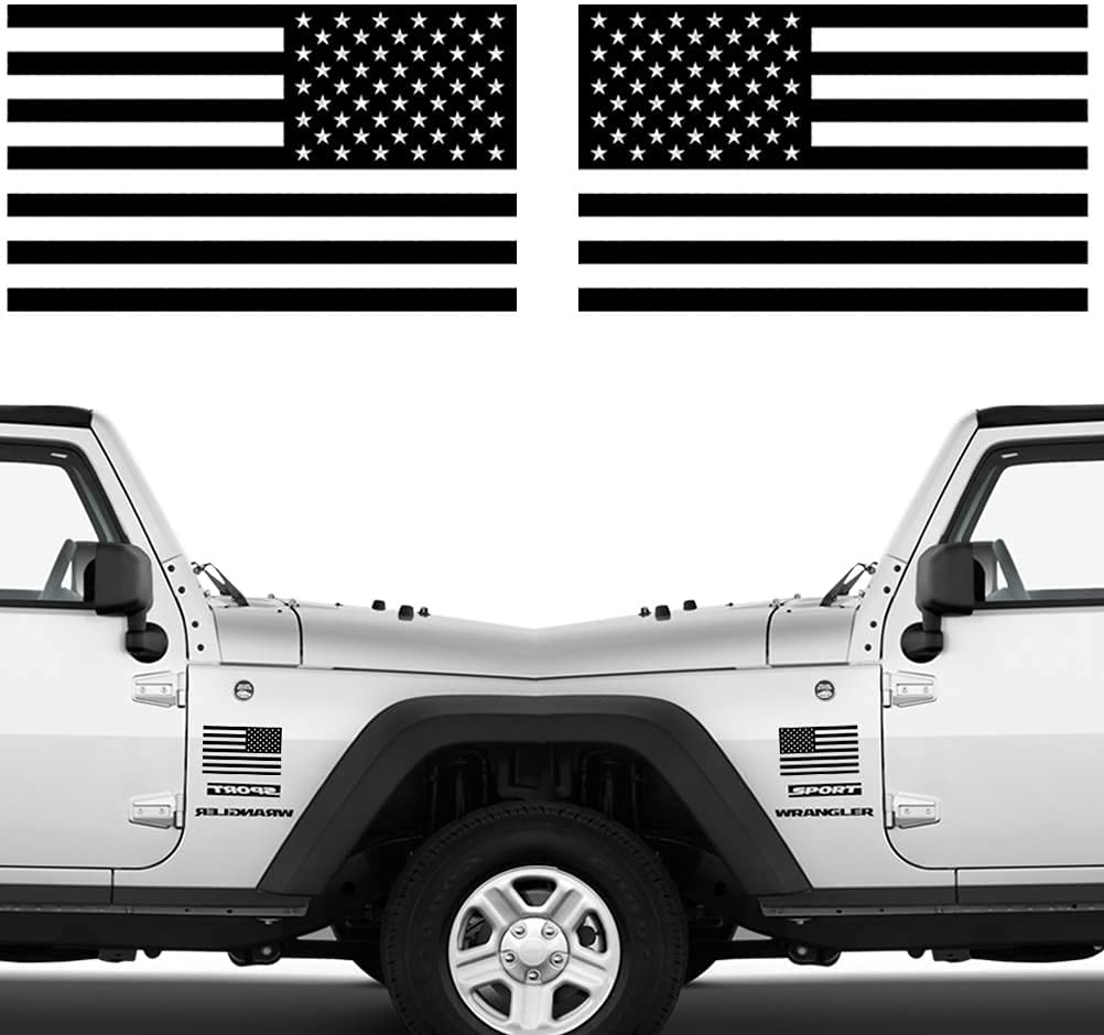 Die Cut Subdued Matte IFF17 Black American Flag Sticker 3" X 5 ...