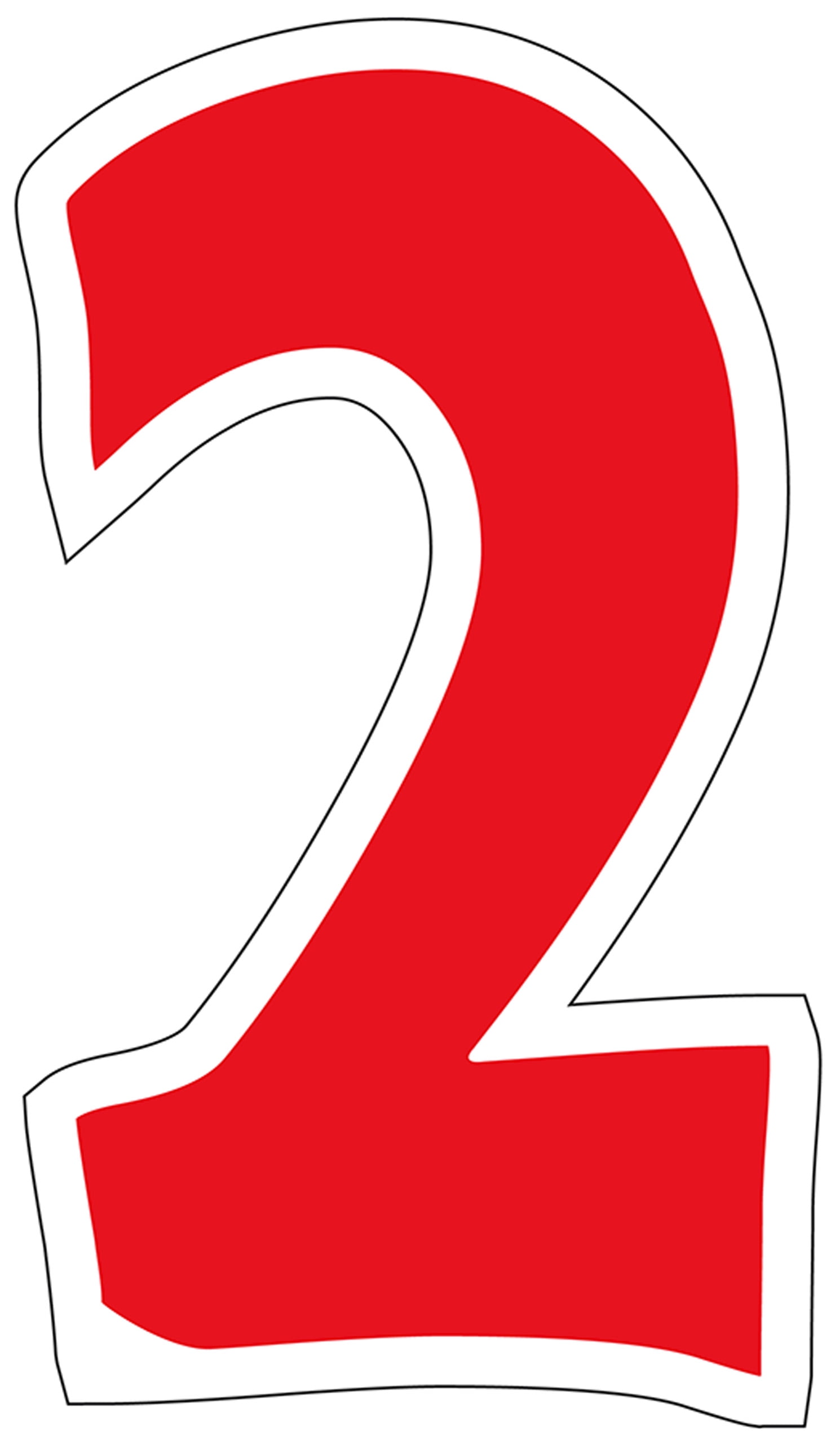 SSWBasics Die-Cut Window Numbers - Red - "2" - 4ʺW x 7ʺH - Pack of 12 ...