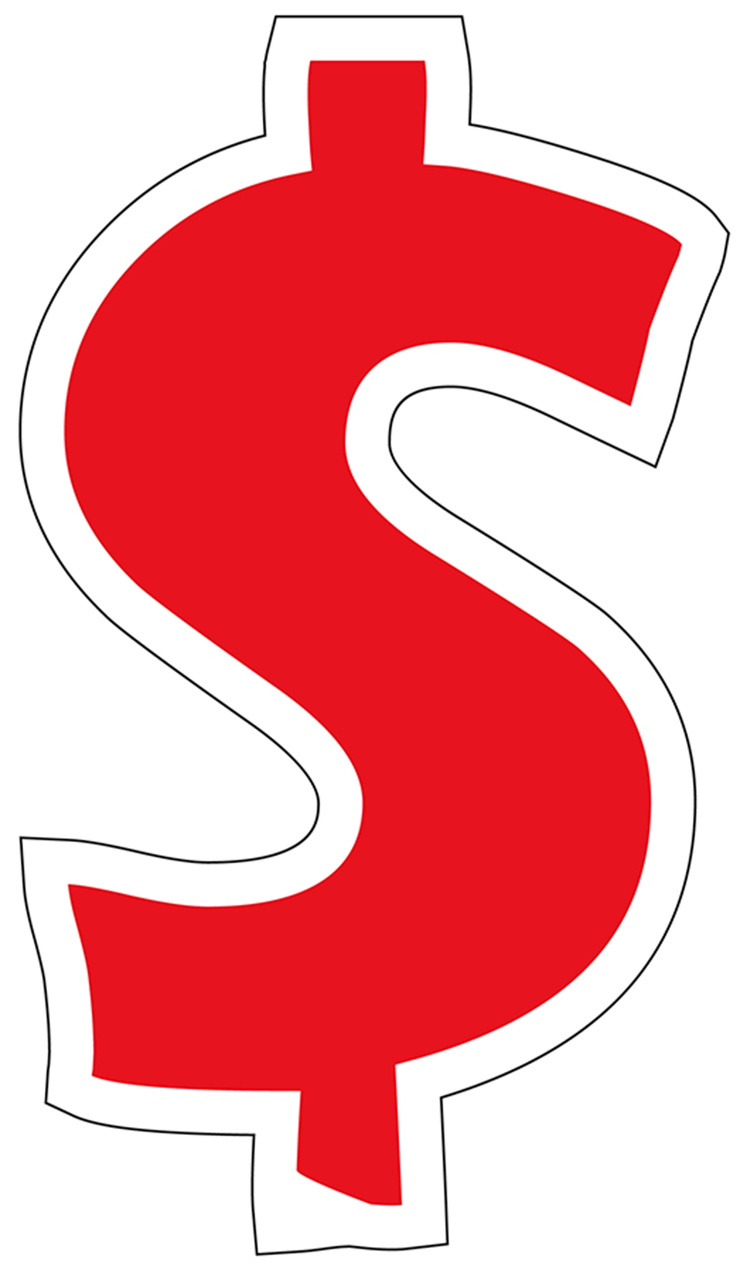 SSWBasics Die-Cut Window Numbers - Red - "$" - 4ʺW x 7ʺH - Pack of 12 ...