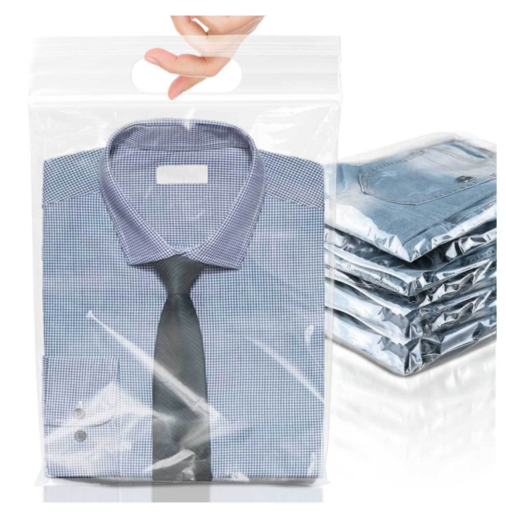 Die Cut Zipper Bags, 13 x 15 Inch. Pack of 50 Clear Polyethylene ...