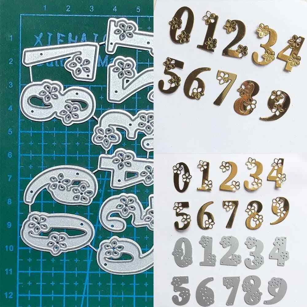 Die Cuts for Card Making, Ouginx 0-9 Lace Numbers Digits Metal Cutting ...