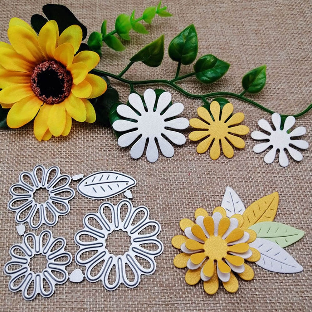 Die Cuts for Card Making, Ouginx Daisy Flower Leaf Metal Cutting Dies ...