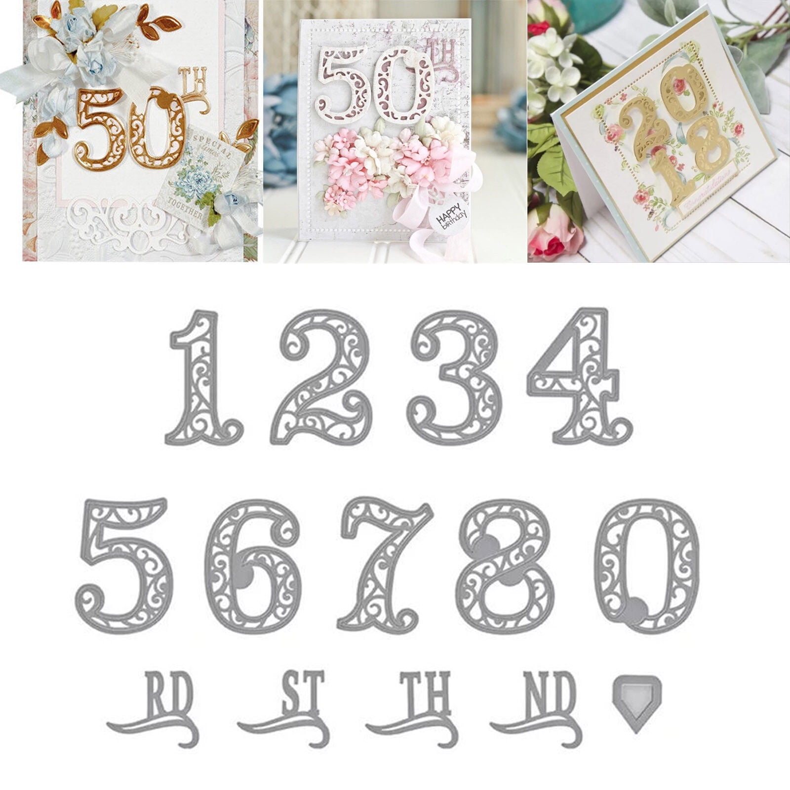 Die Cuts for Card Making, Ouginx Lace Numbers Metal Cutting Dies DIY ...