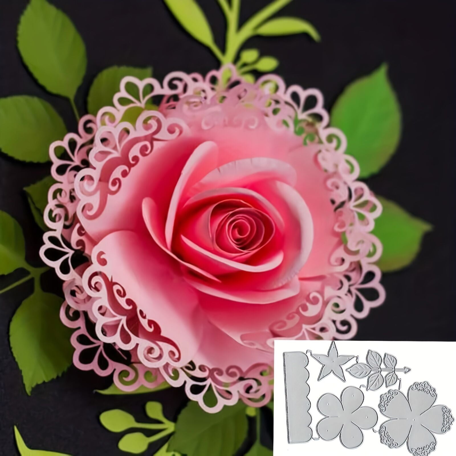 Die Cuts for Card Making, Ouginx Layred Flower Leaves Metal Cutting ...