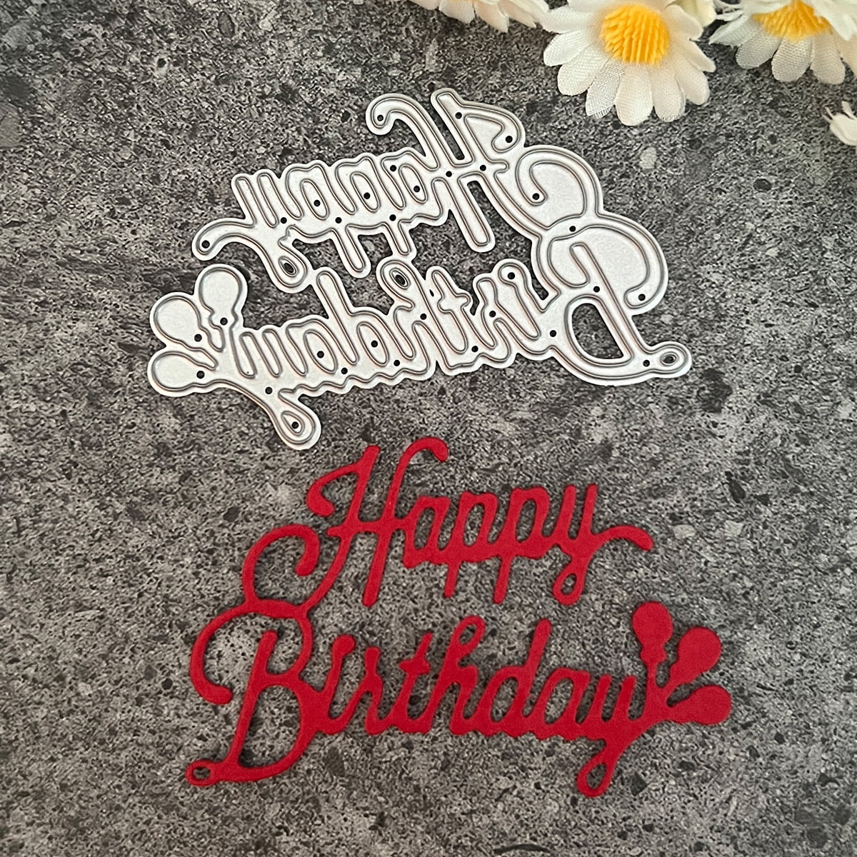 Die Cuts for Card Making, Ouginx Letter Happy Birthday Words Metal ...