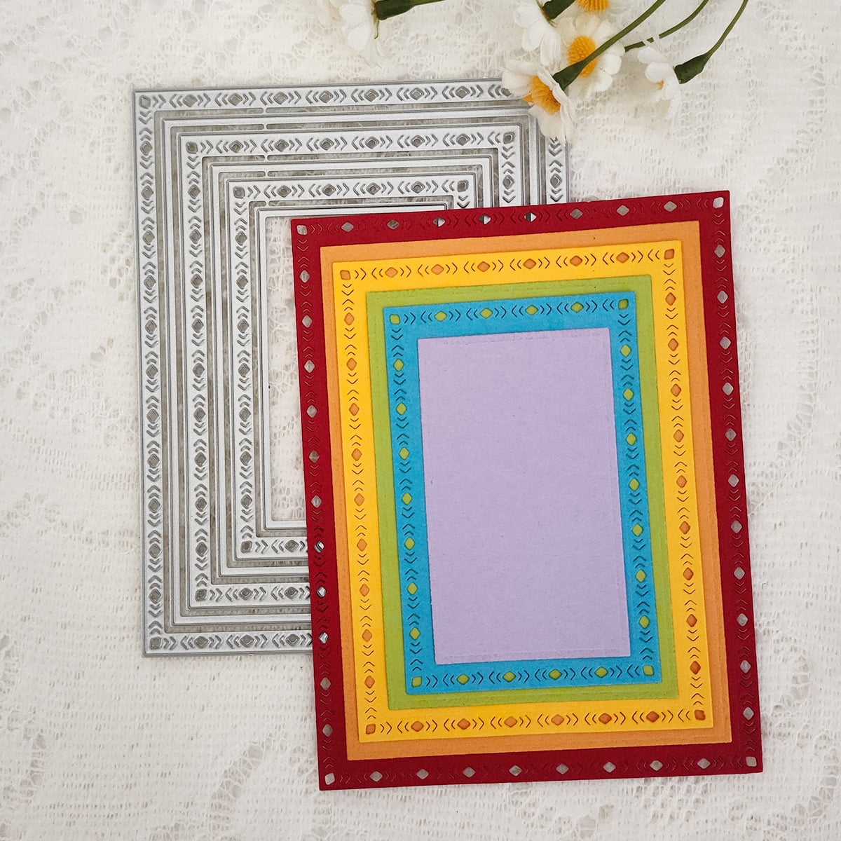 Die Cuts for Card Making, Ouginx Rectangle Border Metal Cutting Dies ...