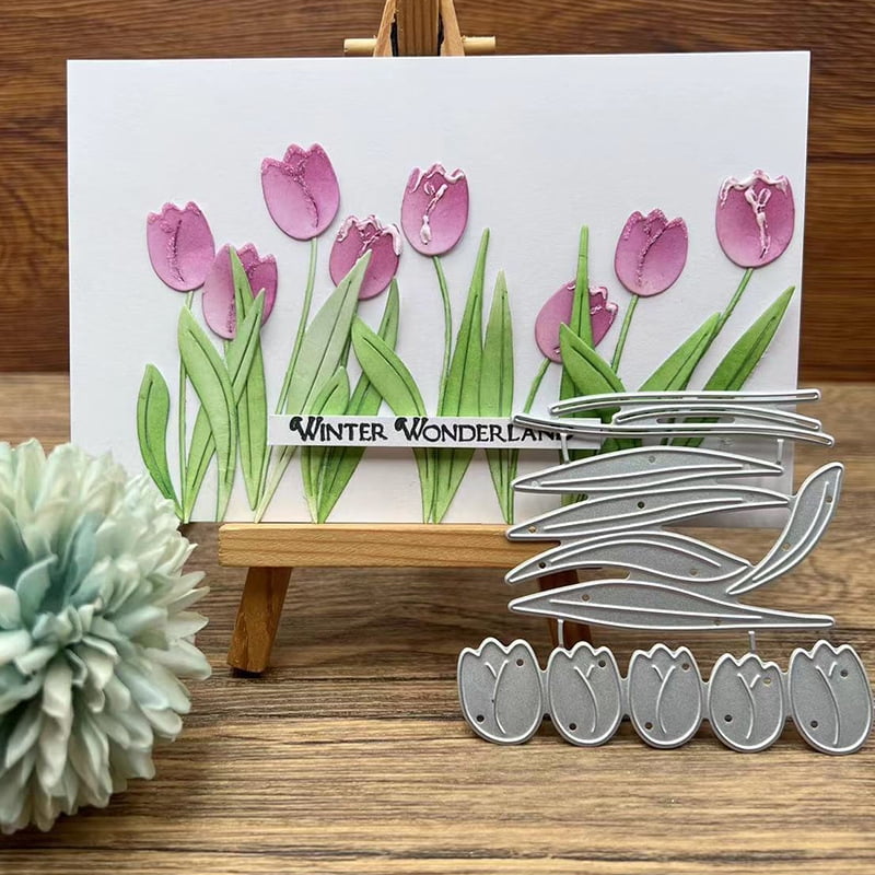 Die Cuts for Card Making, Ouginx Tulip Flowers Metal Cutting Dies DIY ...