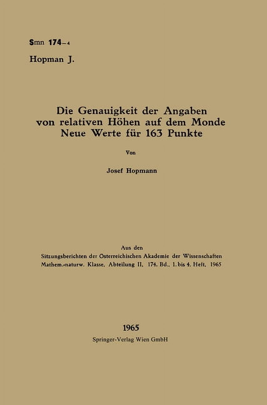 Die Genauigkeit der Angaben von relativen HÃ¶hen auf dem Monde Neue ...