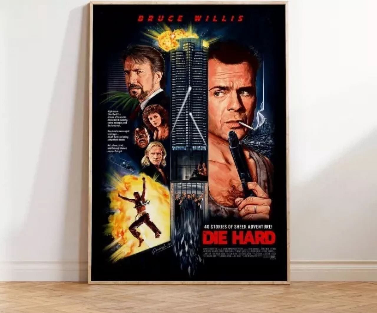 Die Hard Poster, Bruce Willis Wall Art, 80S Movie Fan Decor, Fine Art ...