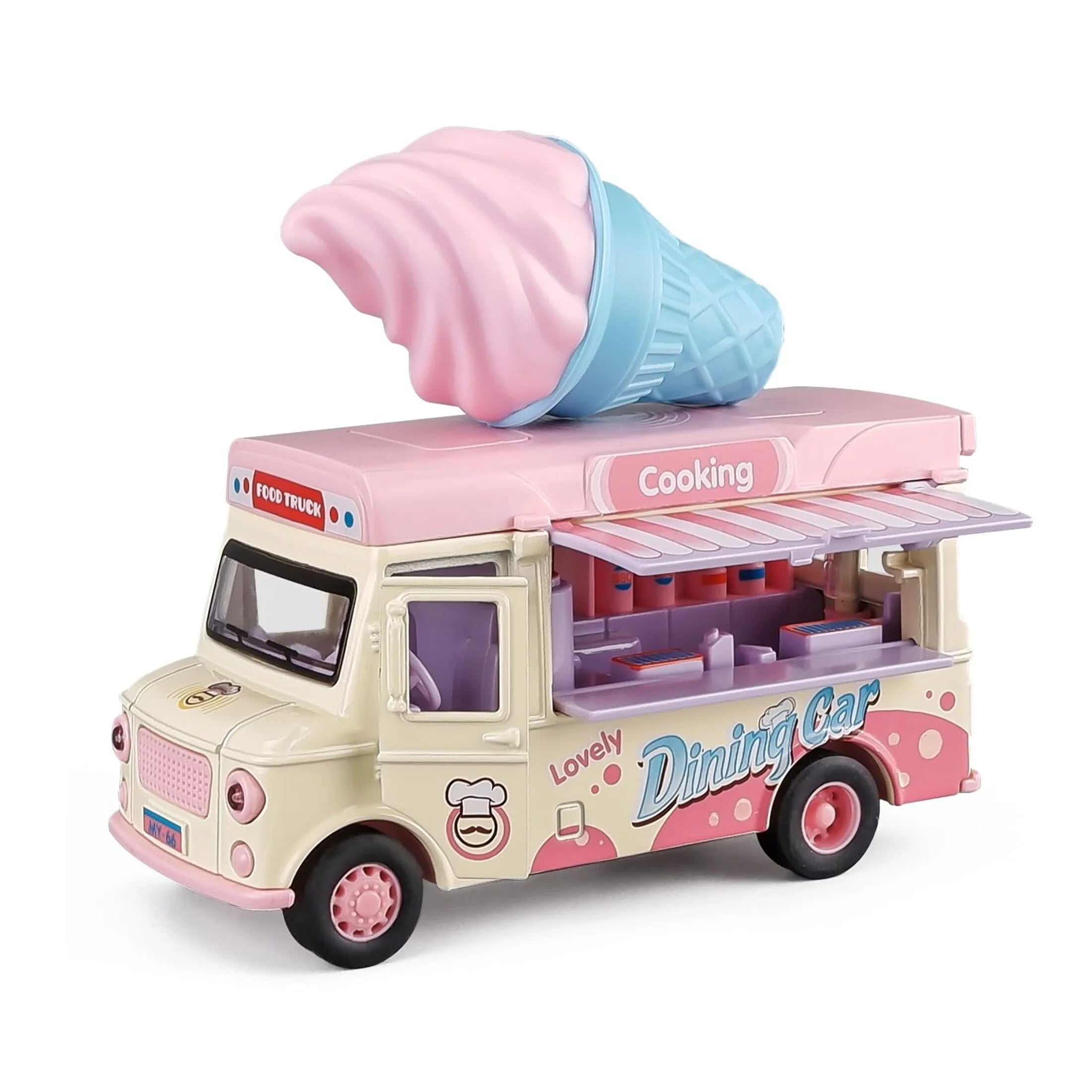 Die-cast Ice Cream Truck by Funtogether Toys, a Realistic Pull-Back ...