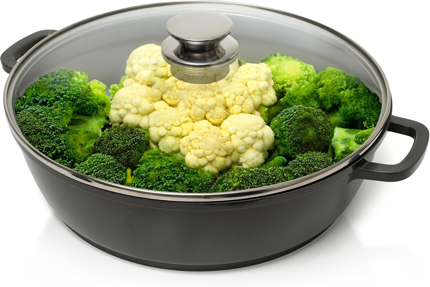 Die-cast aluminum oval roasting pan, suitable for induction, gas and ...