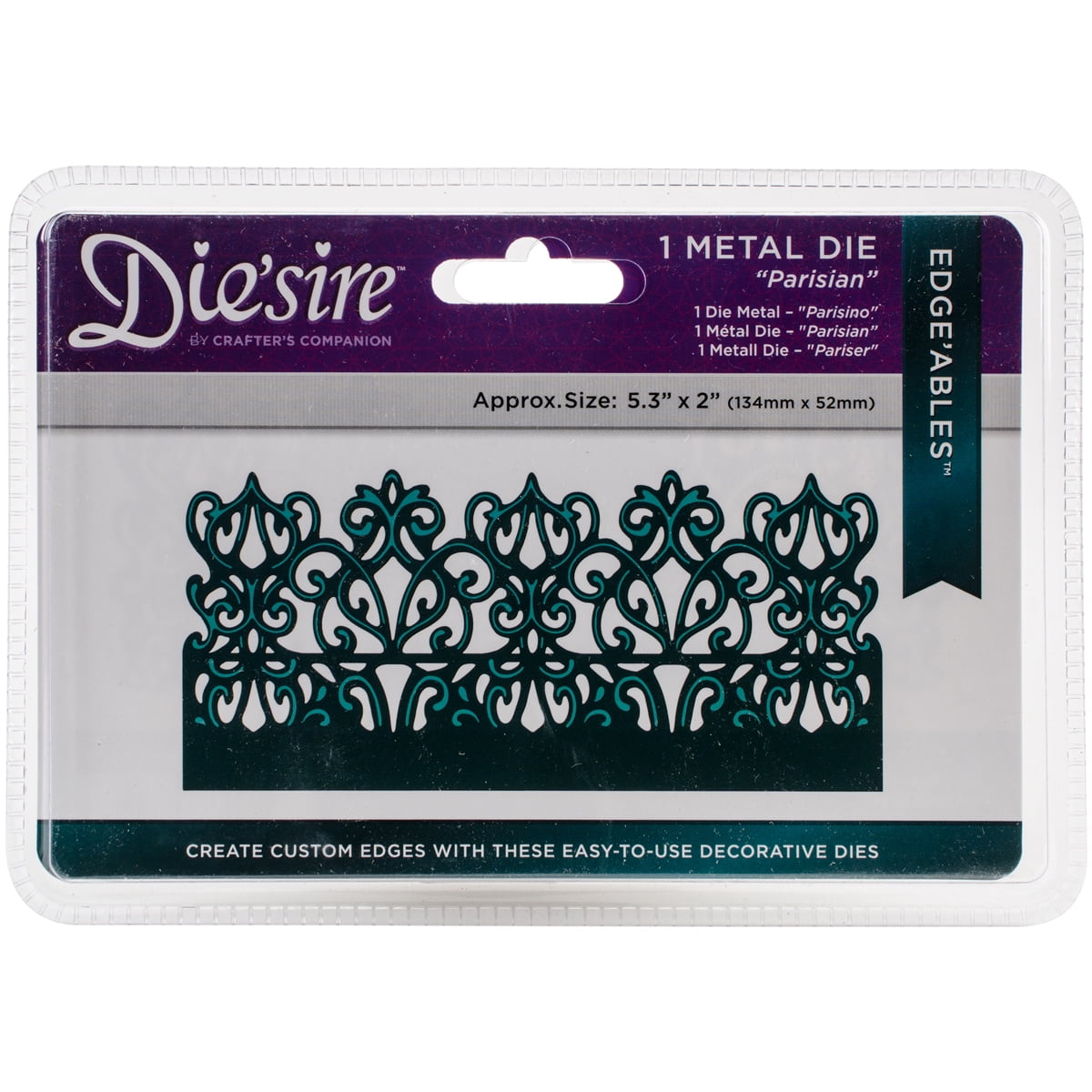 Die'sire Fancy Edge'able Metal Dies 5.3"X2" Parisian - Walmart.com