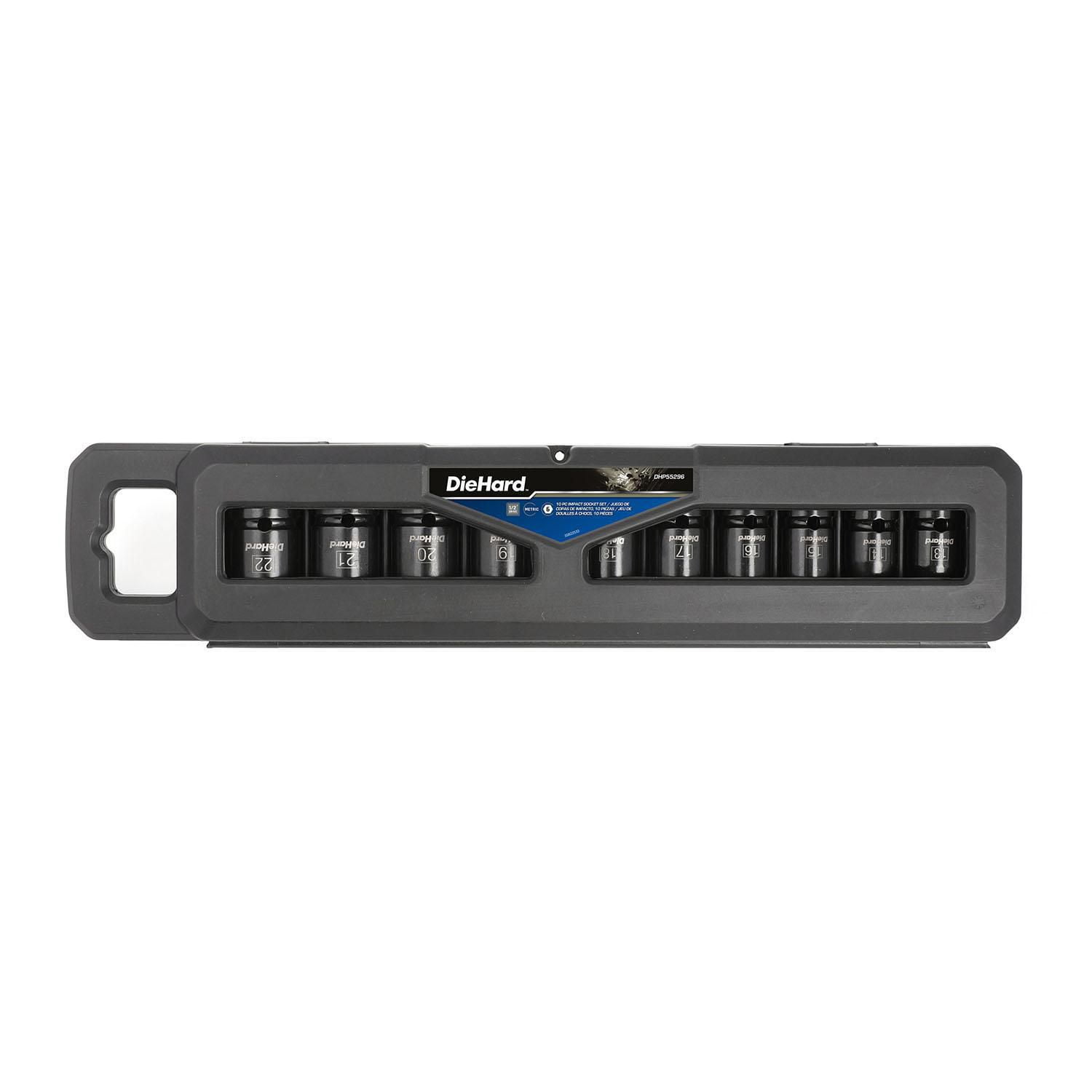 DieHard 1/2" Drive 6-Point Impact Socket Set, Metric, 10-Piece ...