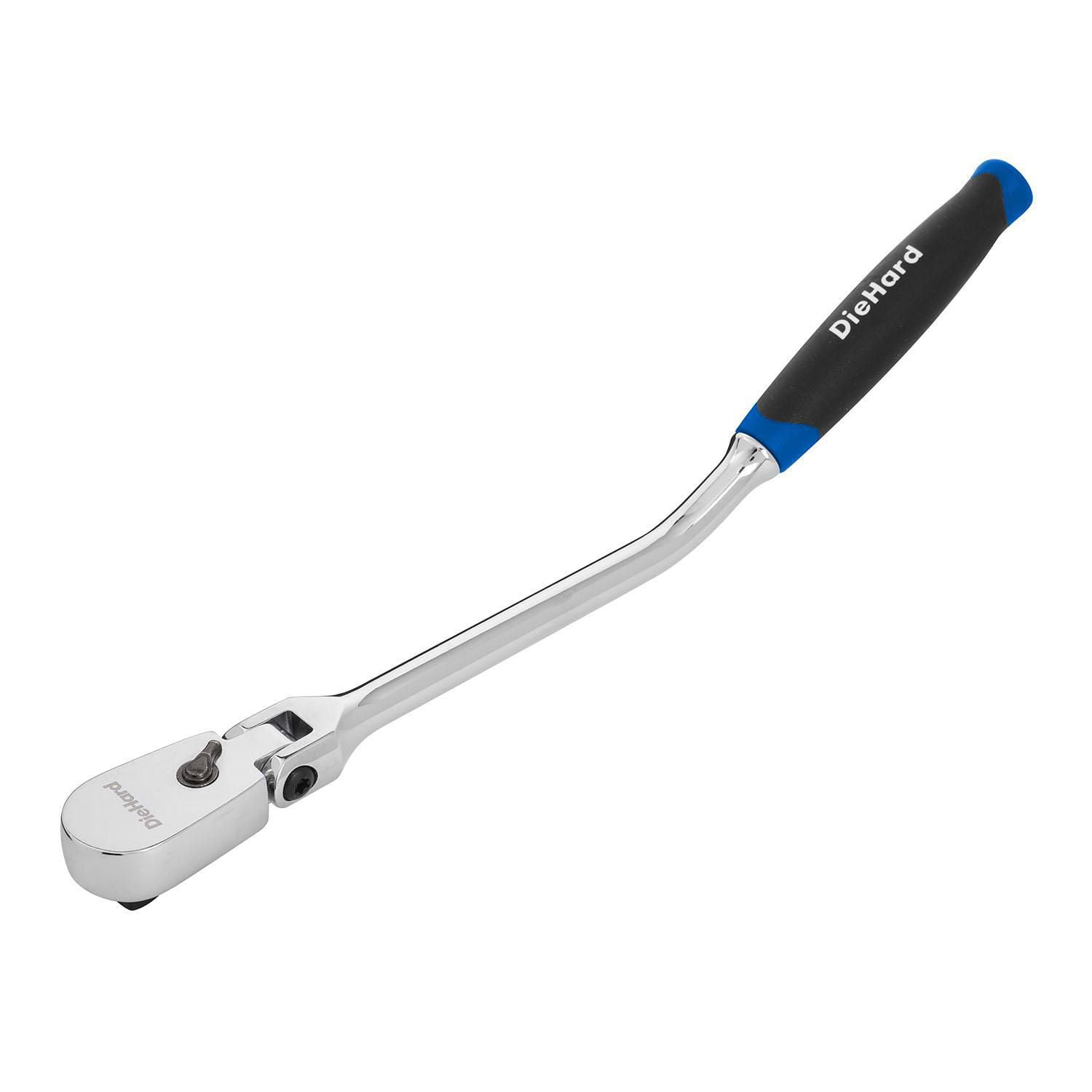 DieHard 3/8" Drive Bending Handle Flex Head Ratchet with Soft Grip, 90 ...
