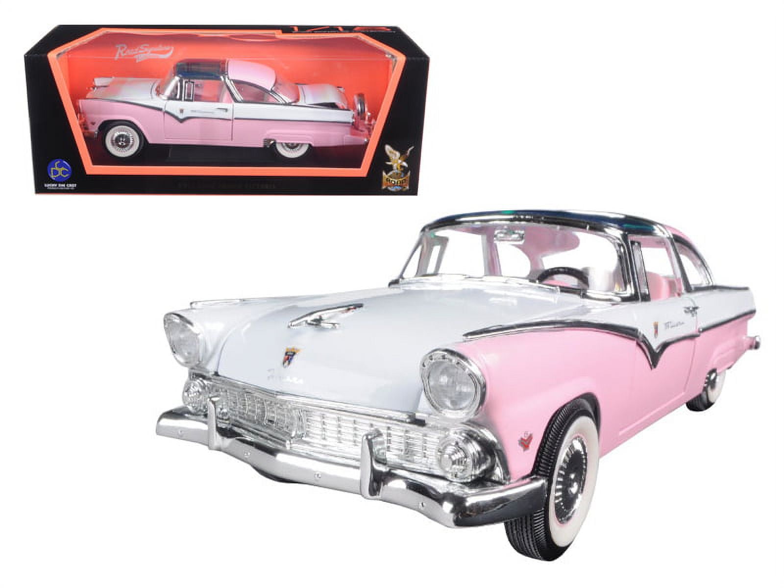 1955 Ford Crown Victoria Pink 1/18 Diecast Model Car by Road Signature ...