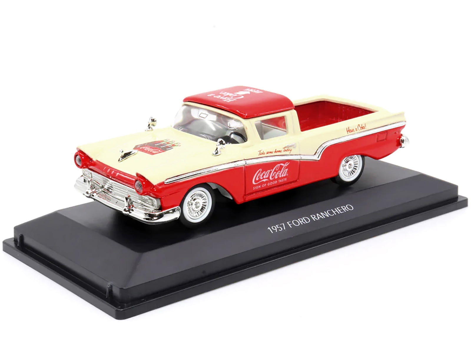 Diecast 1957 Ford Ranchero "Coca-Cola" Red and Cream 1/43 Diecast Model ...