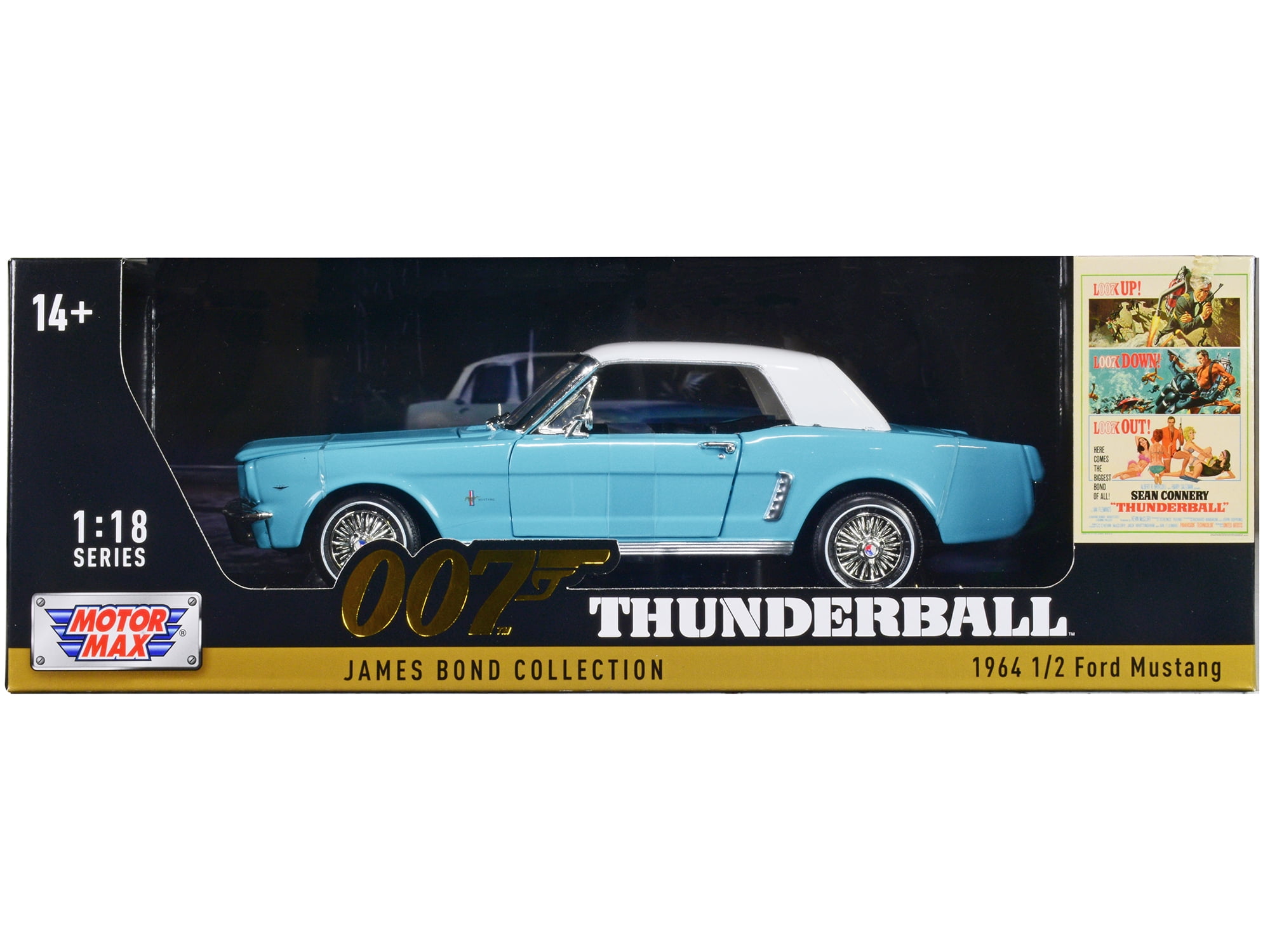 1964 1/2 Ford Mustang Light Blue with White Top James Bond 007 ...