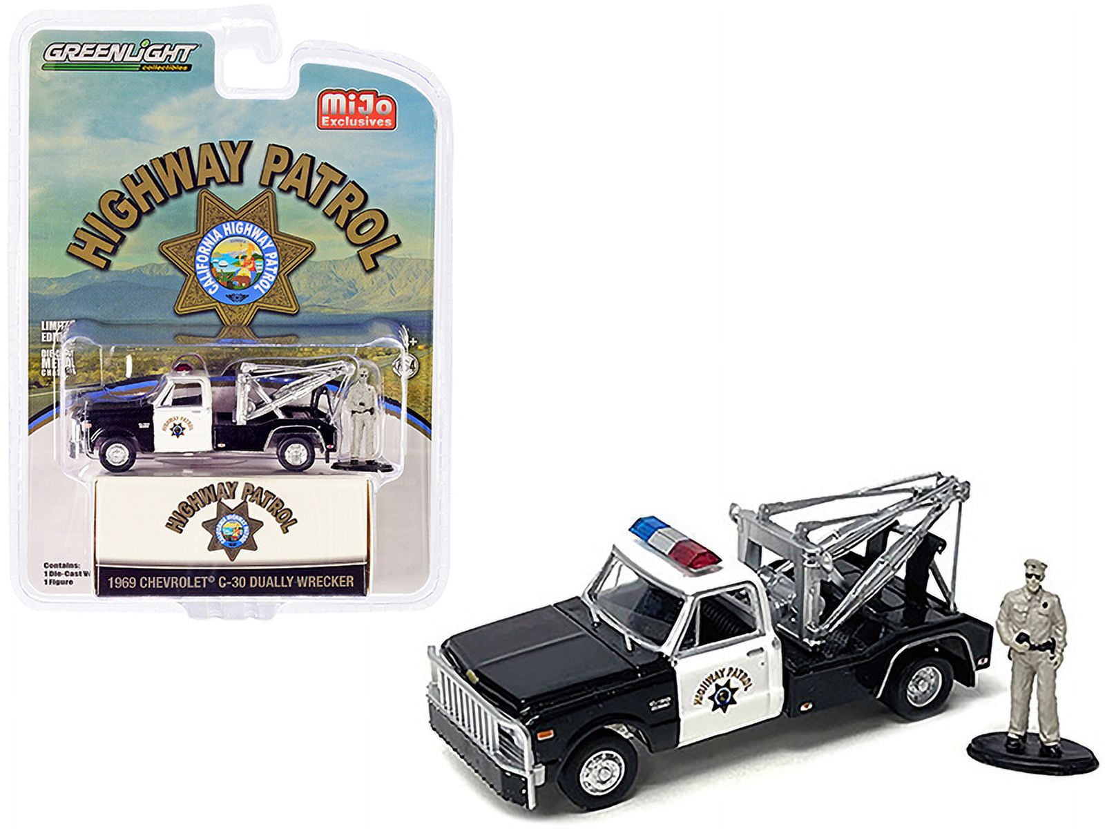Diecast 1969 Chevrolet C-30 Dually Wrecker Tow Truck Black and White ...