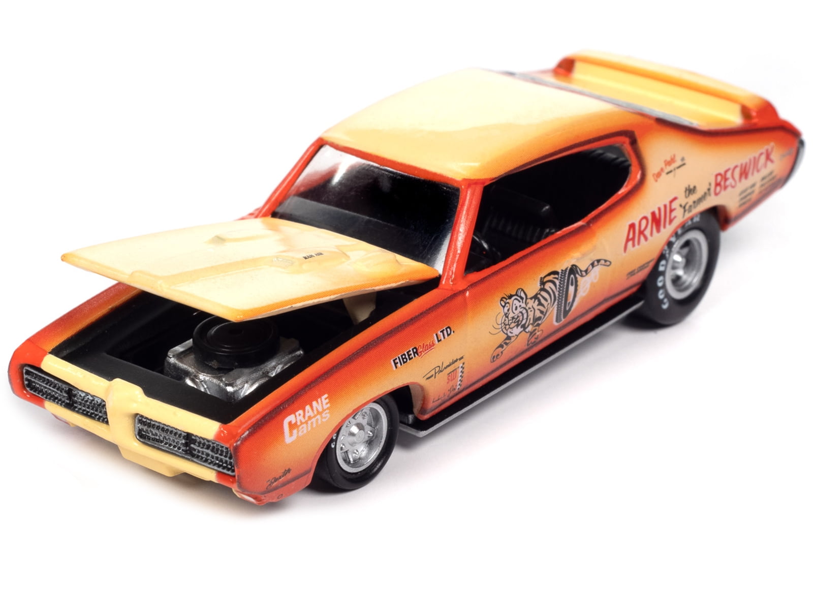 Diecast 1969 Pontiac GTO Orange and Cream Fade with Graphics "Arnie ...