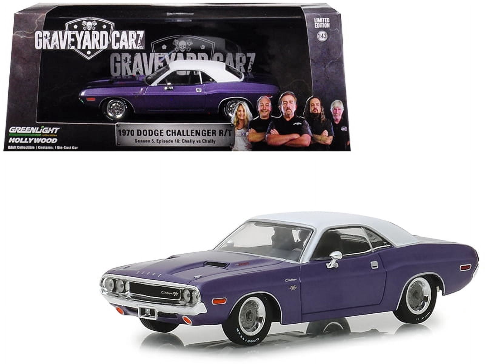 Diecast 1970 Dodge Challenger R/T Purple with White Top "Graveyard Carz ...