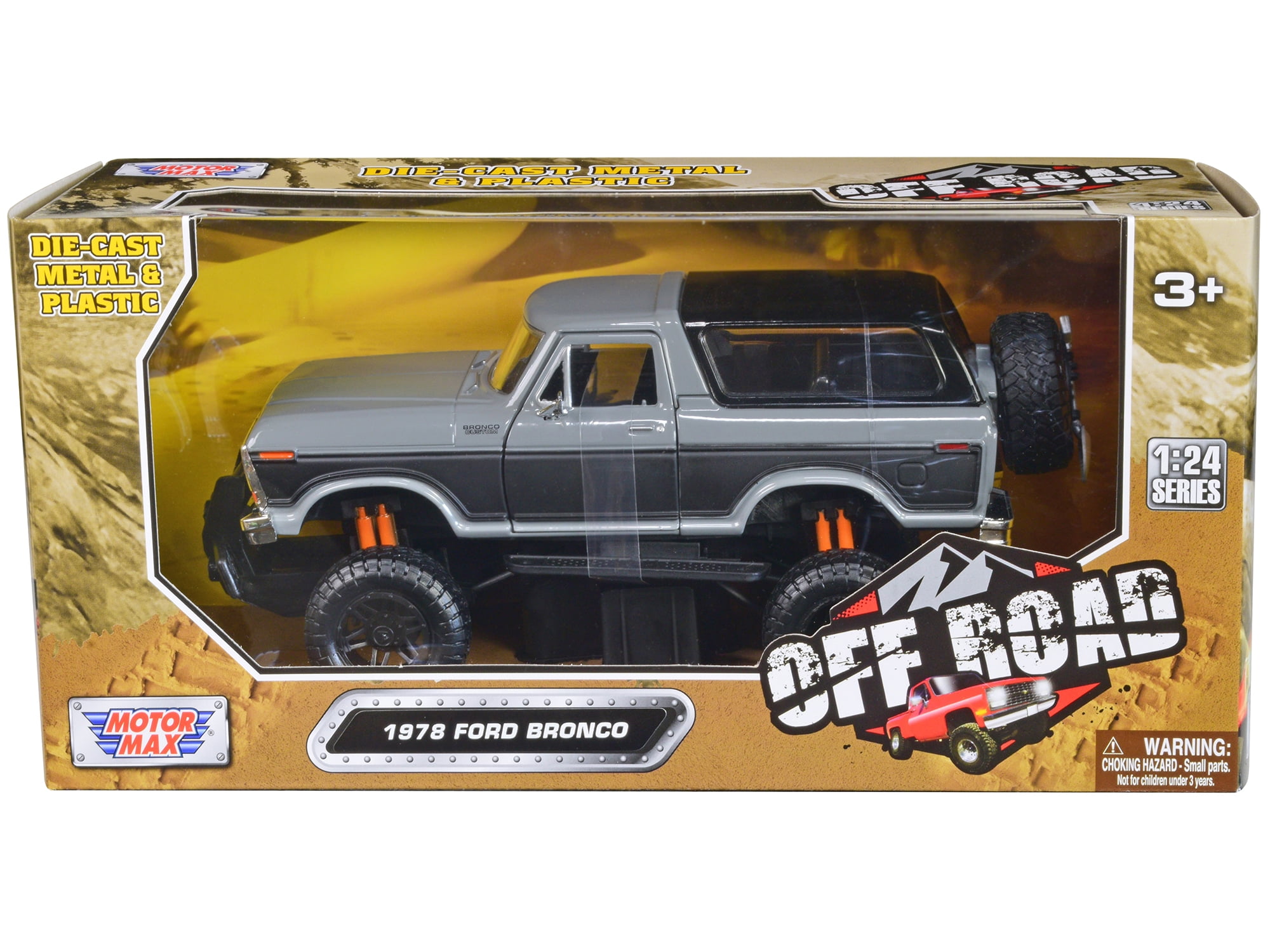 1978 Ford Bronco Custom Gray and Black "Off Road" Series 1/24 Diecast ...