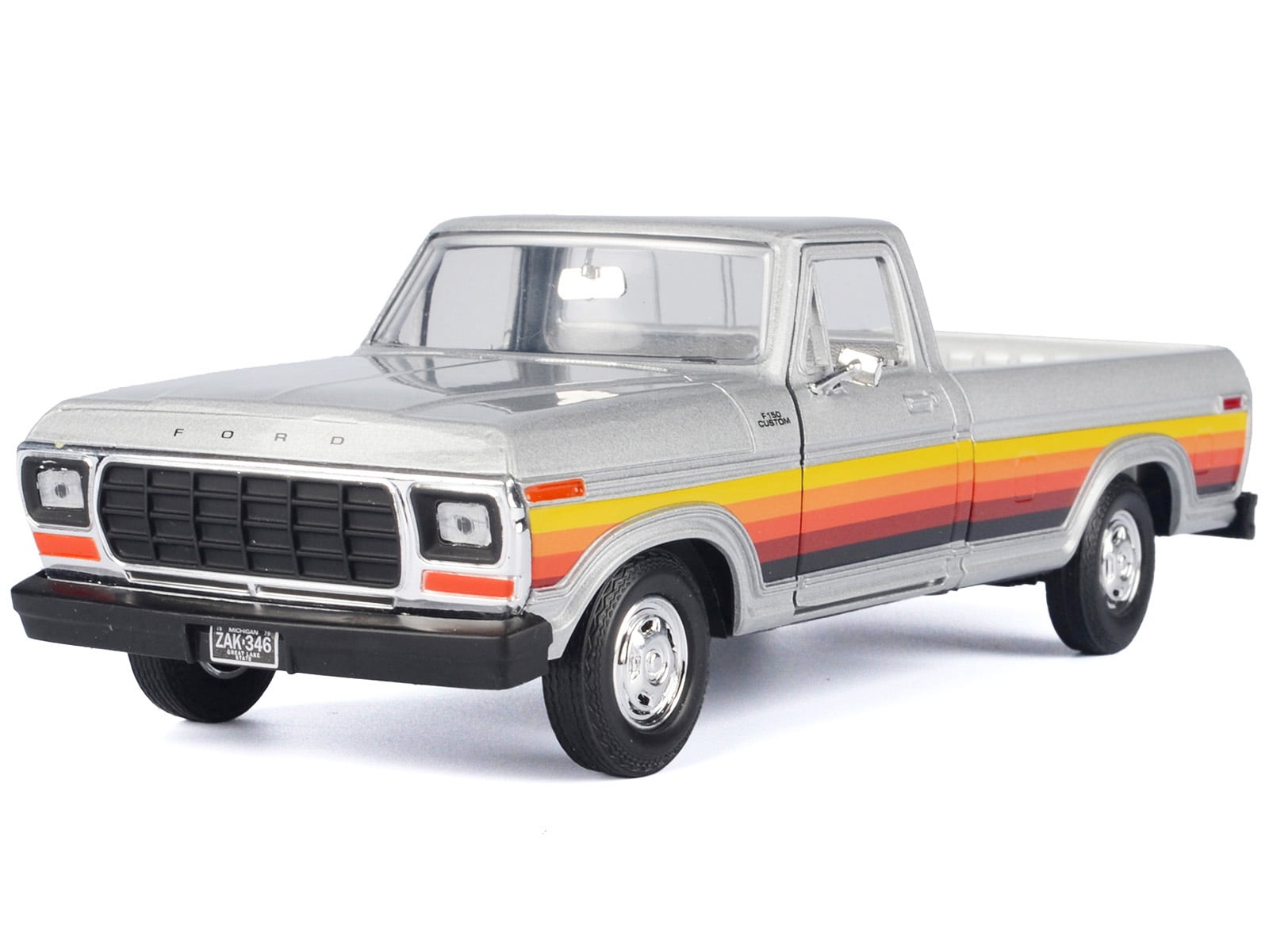 Motormax 79346SIL 1979 Ford F-150 Custom Pickup Truck Silver Metallic ...