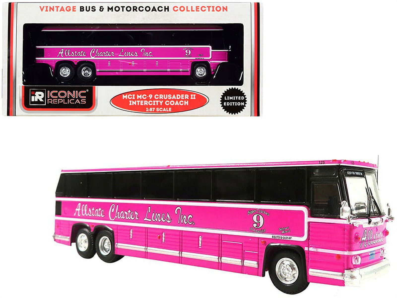 1980 MCI MC-9 Crusader II Intercity Coach Bus Pink "Allstate Charter ...
