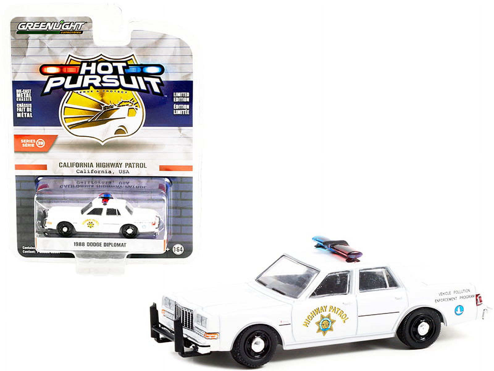 Diecast 1988 Dodge Diplomat White Vehicle Pollution Enforcement Program ...