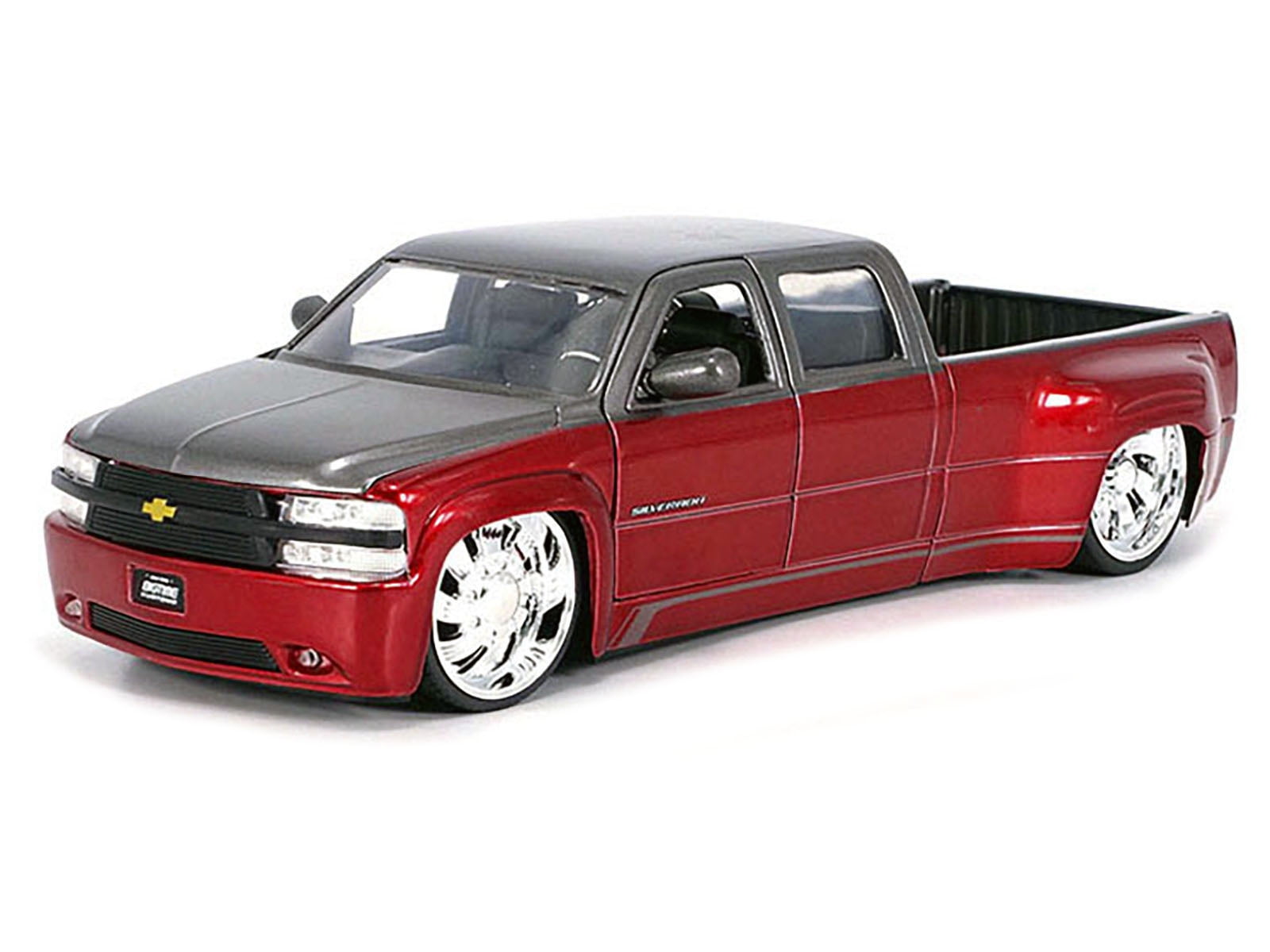 Diecast 1999 Chevrolet Silverado Dually Pickup Truck Red Metallic and ...