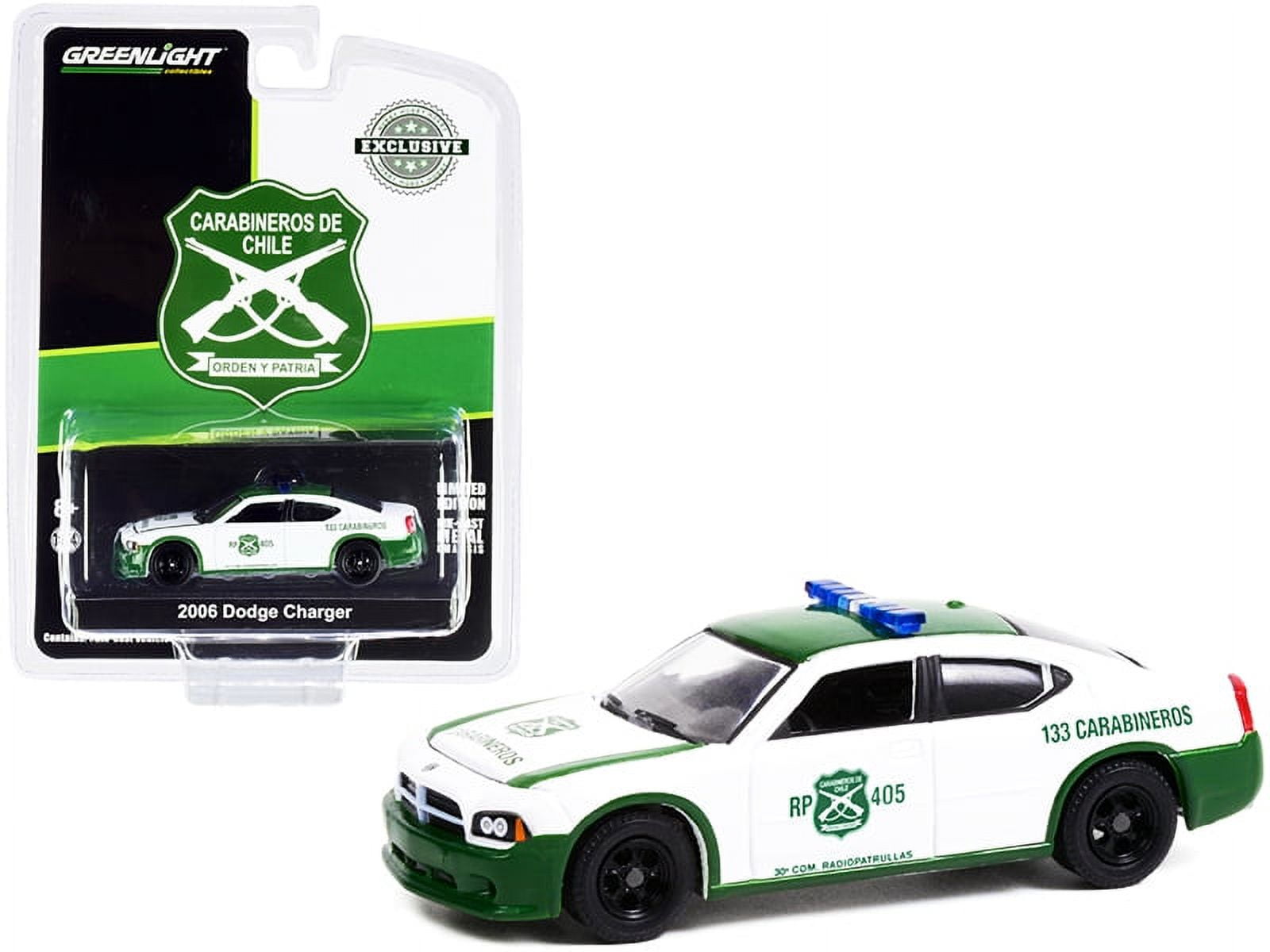 Diecast 2006 Dodge Charger Police Car Green and White "Carabineros de ...