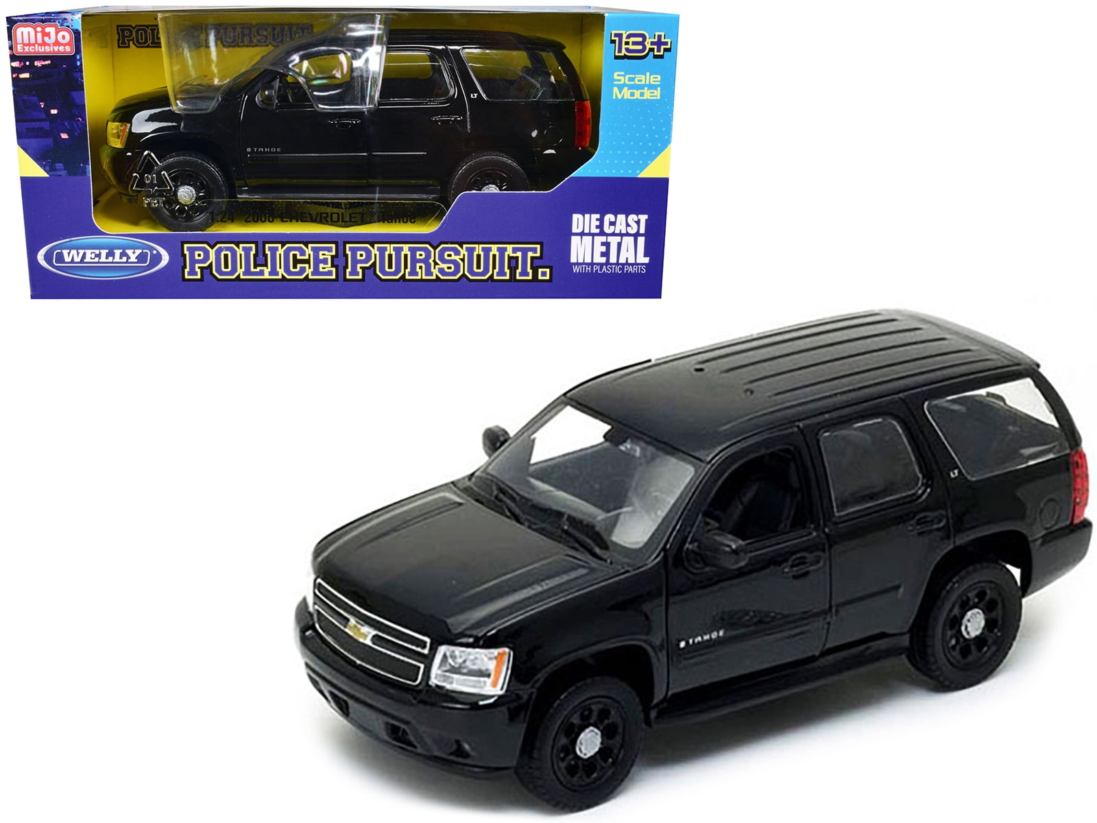 Diecast 2008 Chevrolet Tahoe Unmarked Police Car Black 1/24 Diecast ...