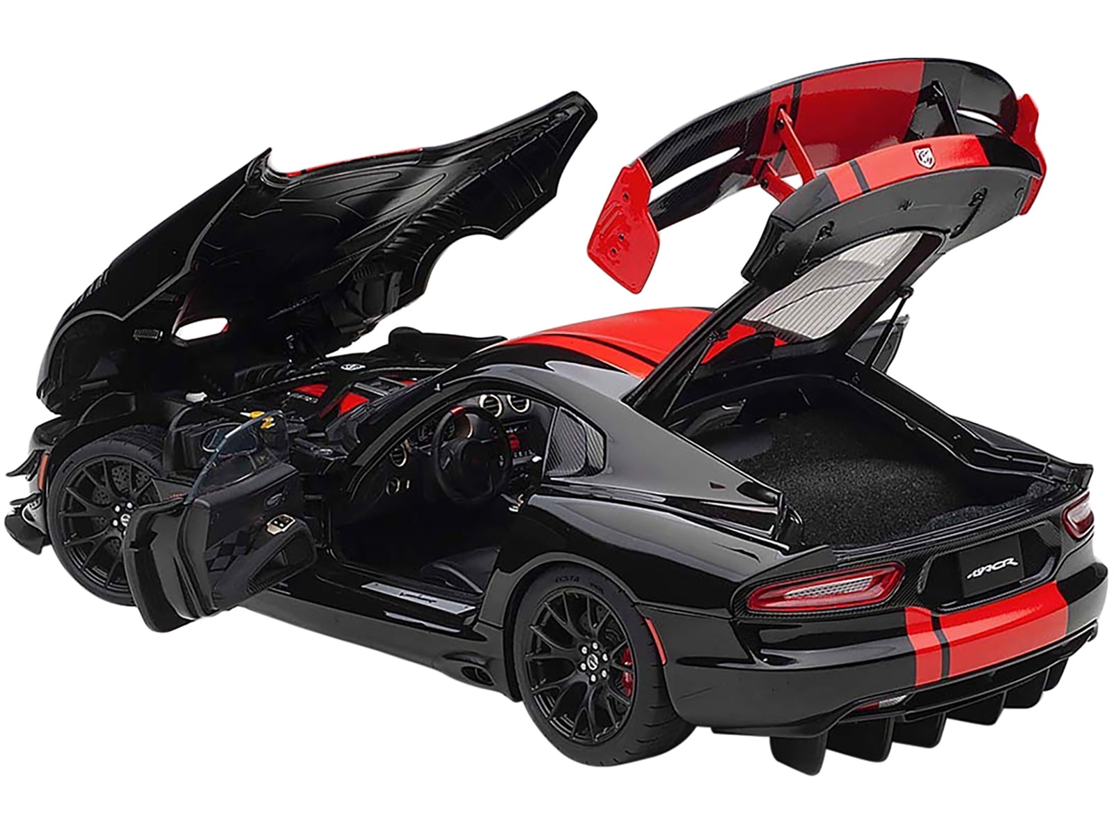 Diecast 2017 Dodge Viper 1:28 Edition ACR Black with Red Stripes 1/18 ...