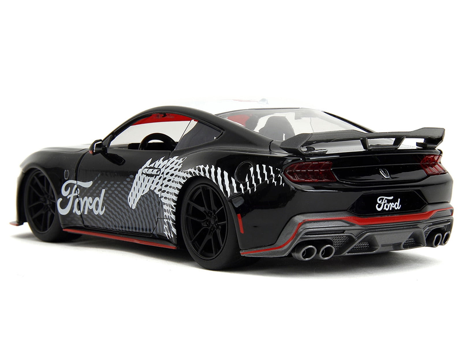 Diecast 2024 Ford Mustang Dark Horse Black with White Top and "Mustang ...