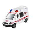Diecast Alloy Ambulance Toy Car for Kids, Inertia Pull-Back Emergency ...